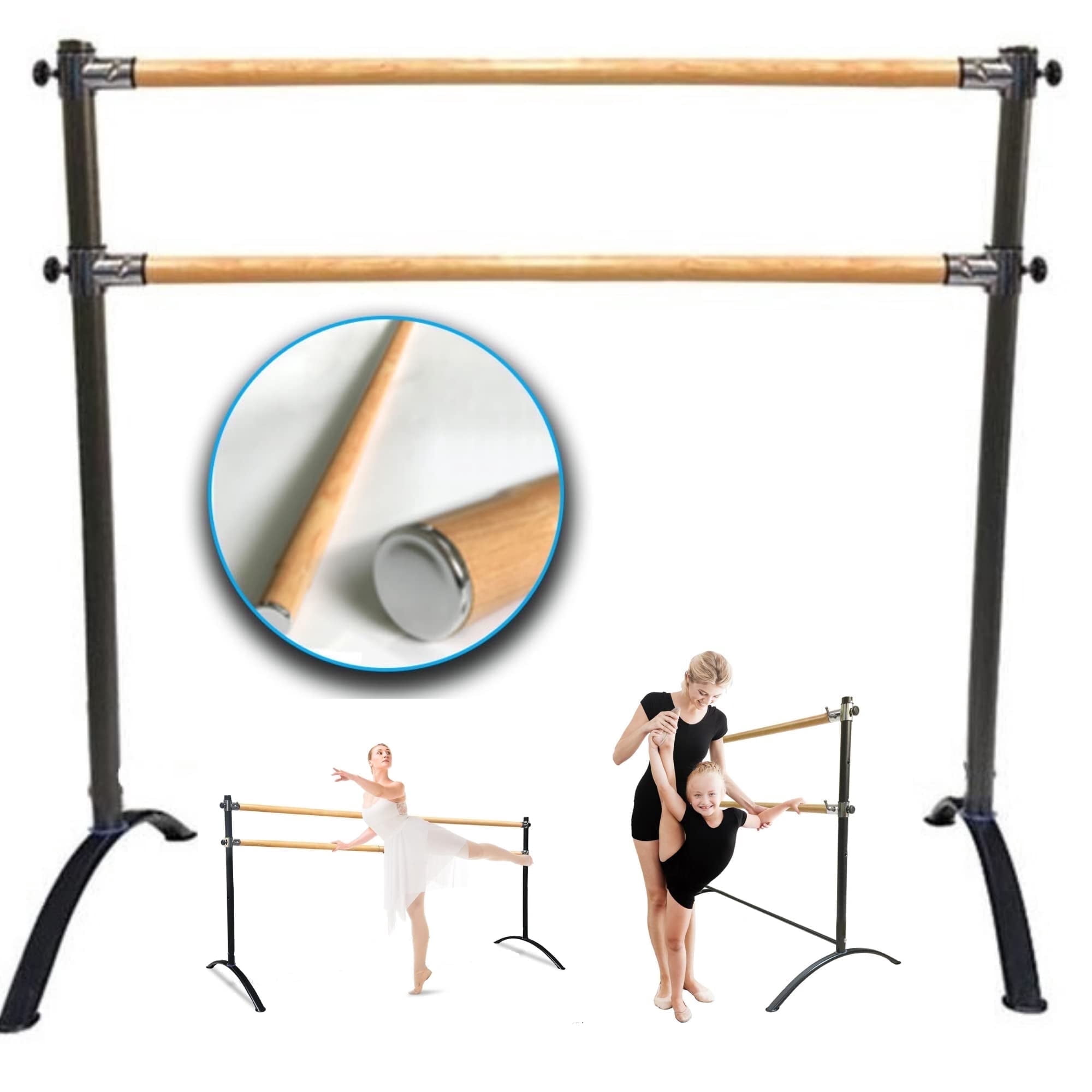 Artan Balance Adjustable Height Ballet Barre for Kids & Adults - Double ...