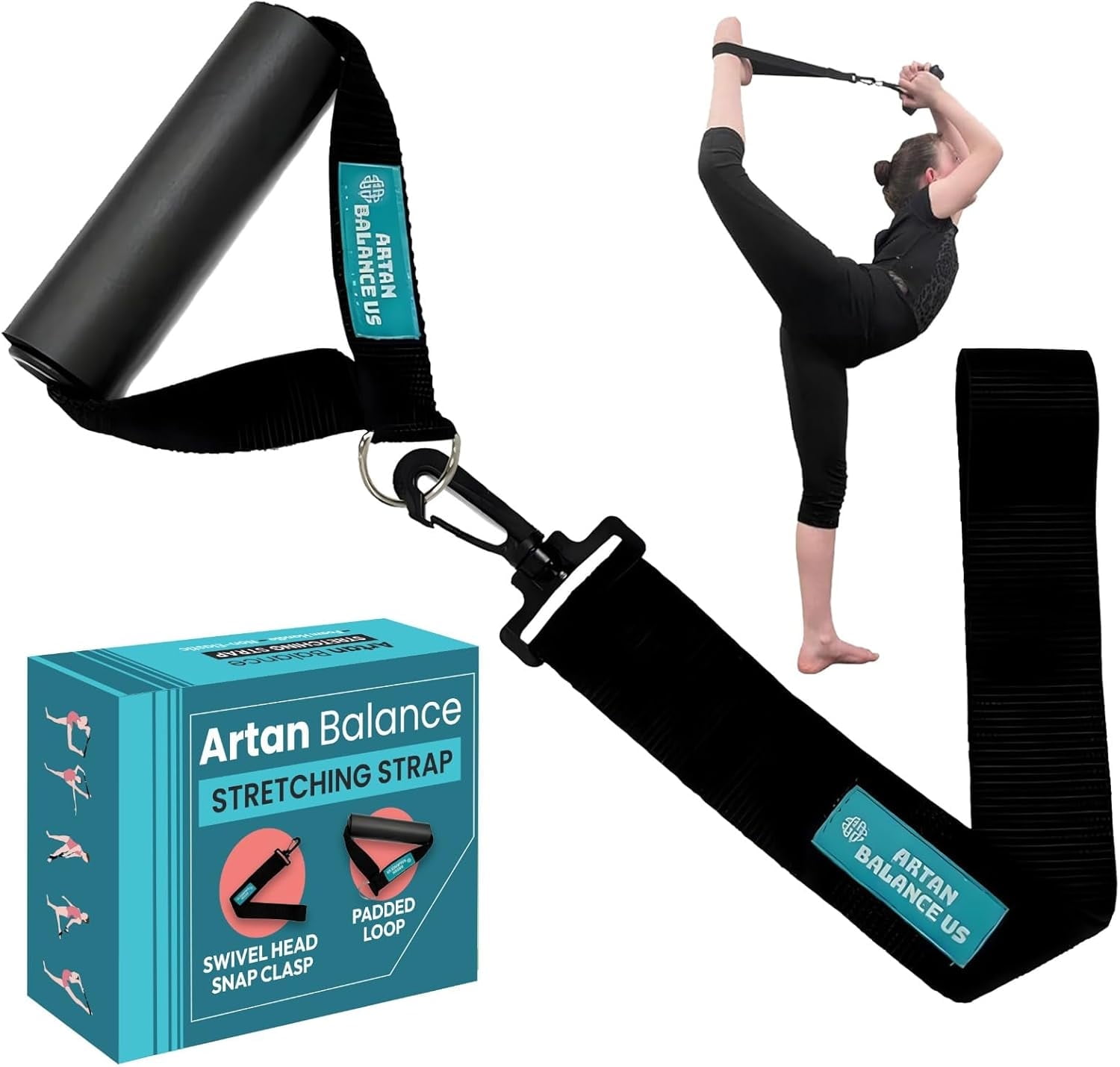 Artan Balance Trainer & Portable Leg Stretcher Strap with Foam Handle ...