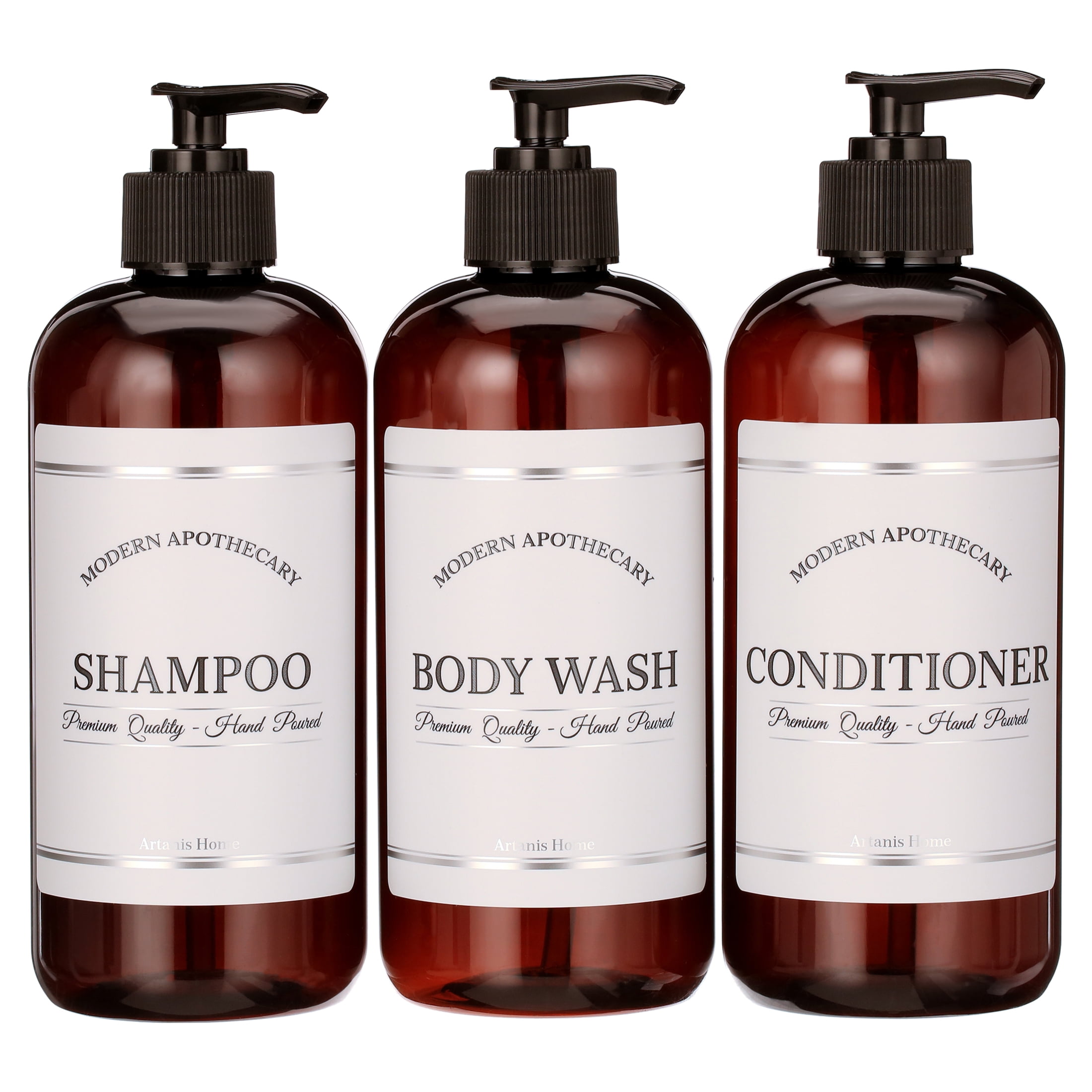 Artanis Home Amber Refillable Body Wash, Shampoo and Conditioner ...