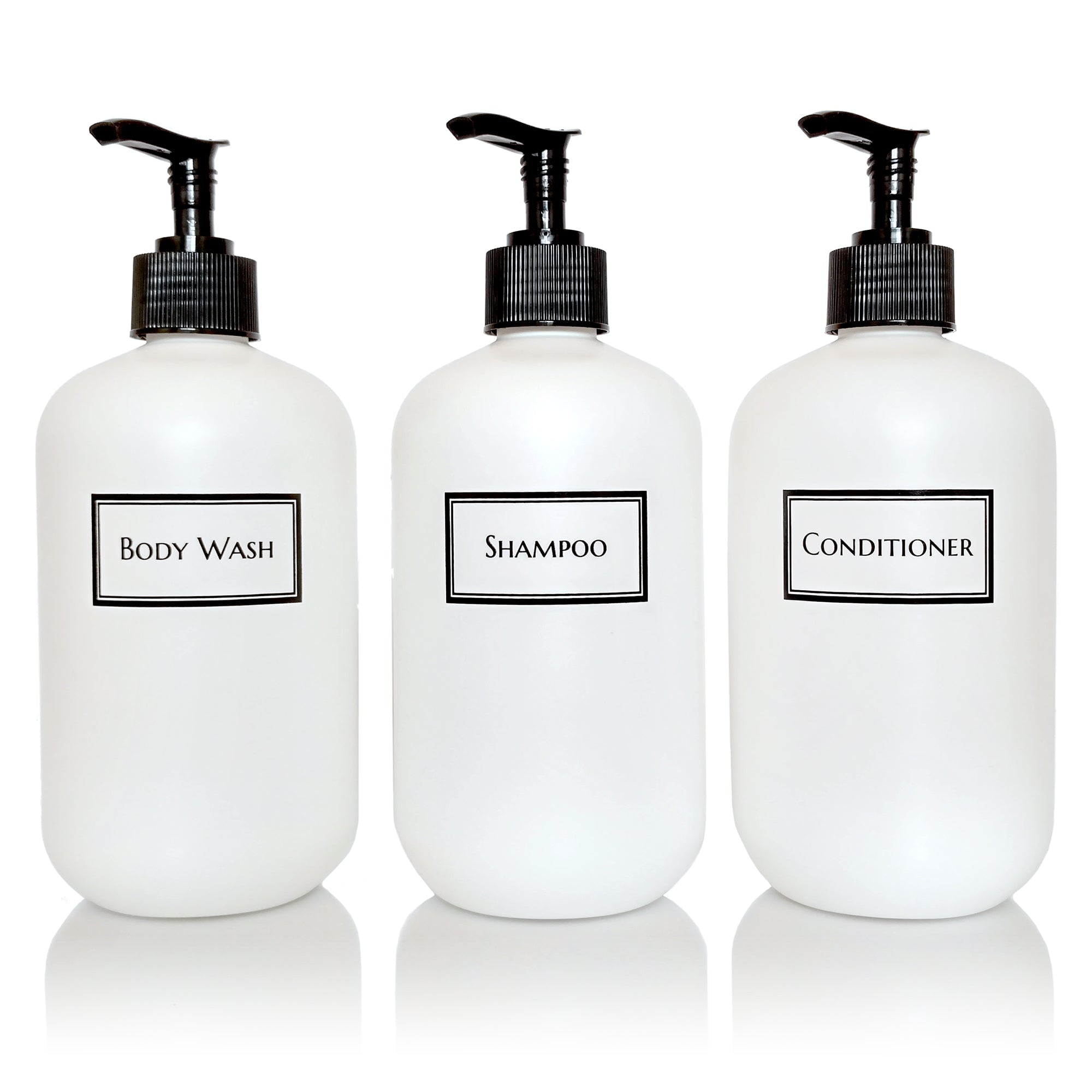 Artanis Home Silkscreened Empty Shower Bottle Set for Shampoo ...