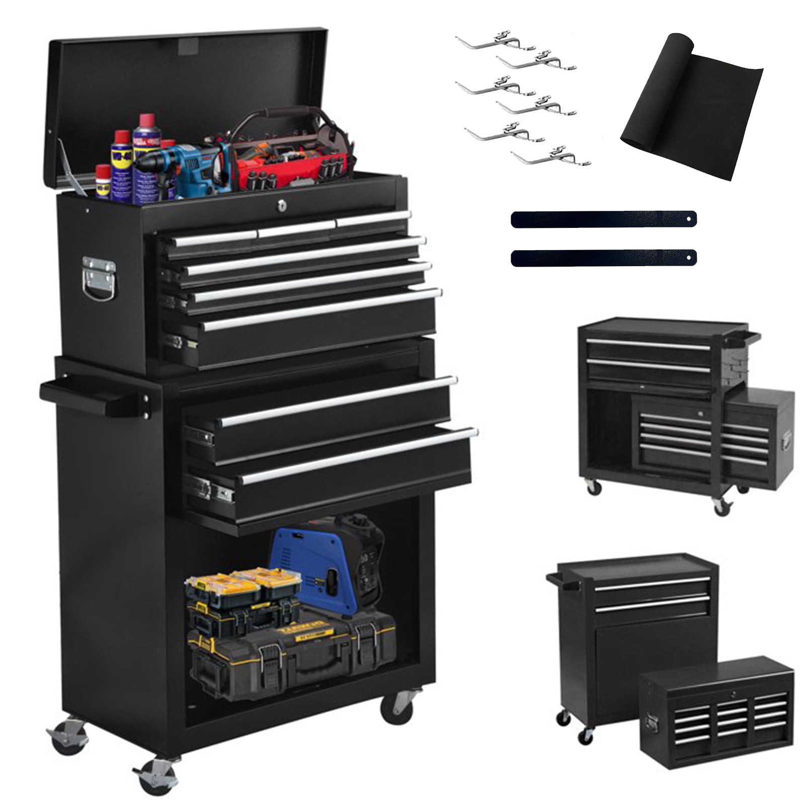 Artbros 8-Drawer Rolling Tool Chest, Large Tool Cabinet with Wheels ...