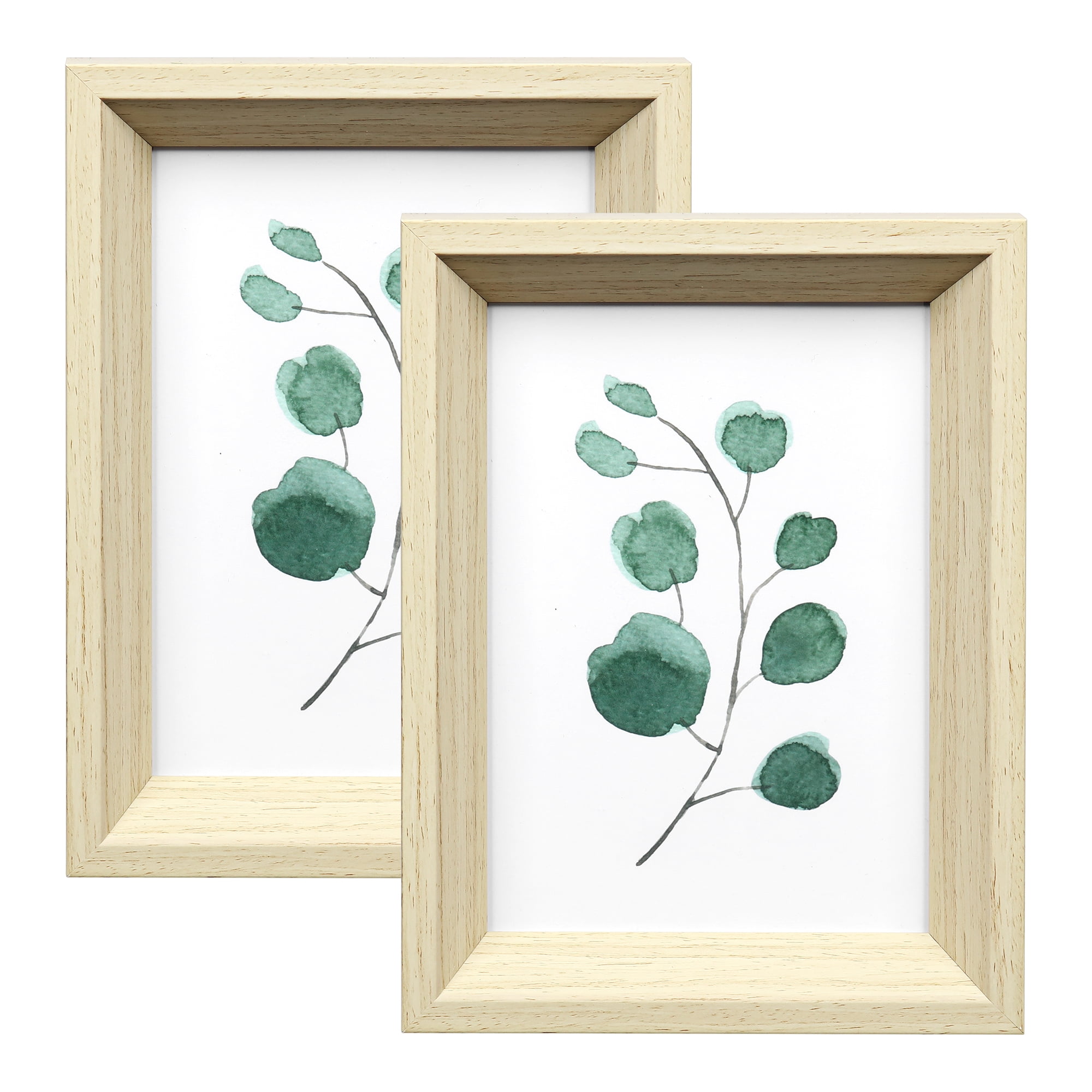 ArtbyHannah 2 Pack 8x10 inch Modern Picture Frames Set, Natural Wood ...