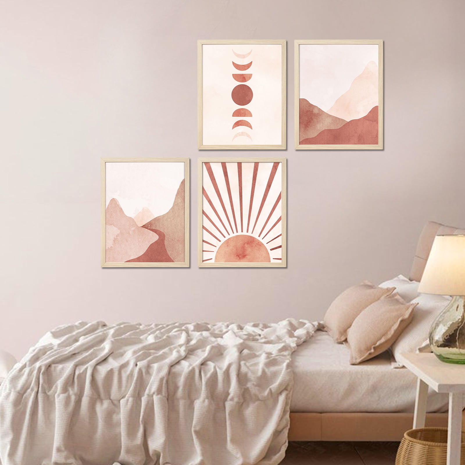 Free Shipping! ArtbyHannah 4 Pack 11x14 inch Boho Framed Wall Art Set ...