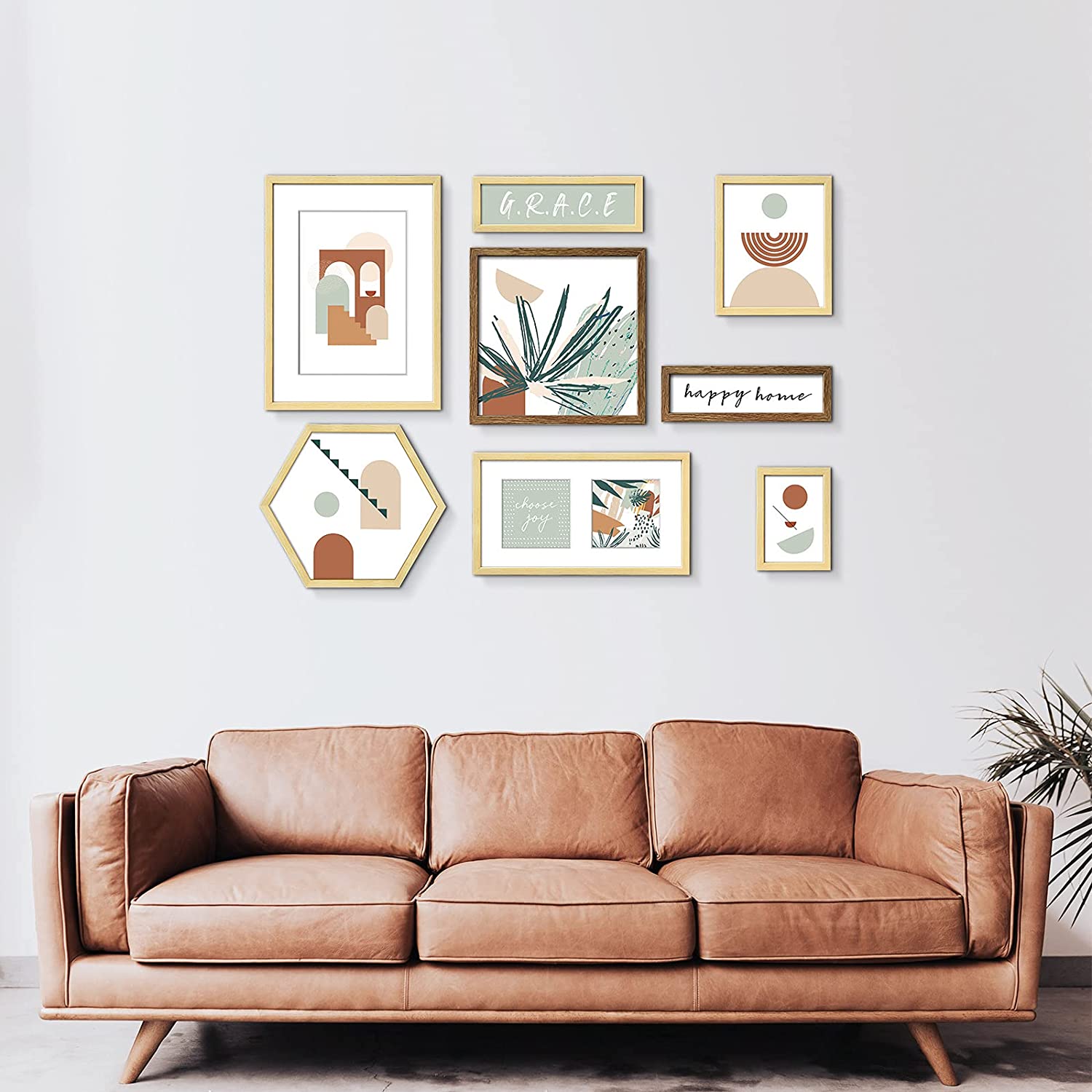 Gallery Perfect 7 Piece Walnut Photo Frame Gallery Wall Kit with ...