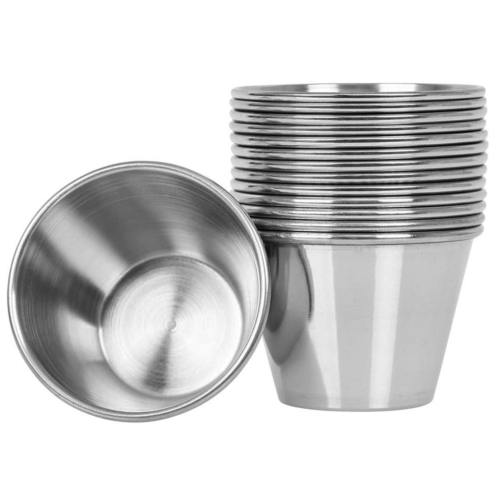 Artcome 14 Pack Small Metal Reusable Stainless Steel Sauce Cups, 2.5 oz ...