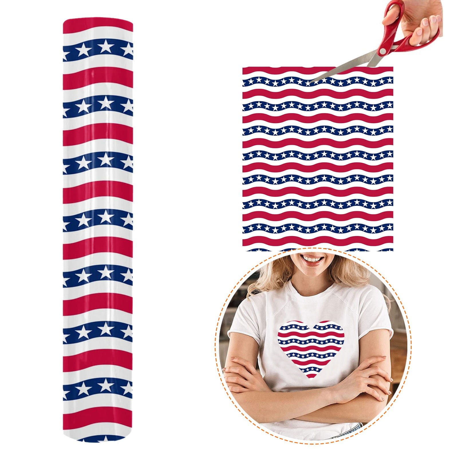 Artdorn 4th of July Decorative Patches under $10 HTV Vinyl Holographic ...