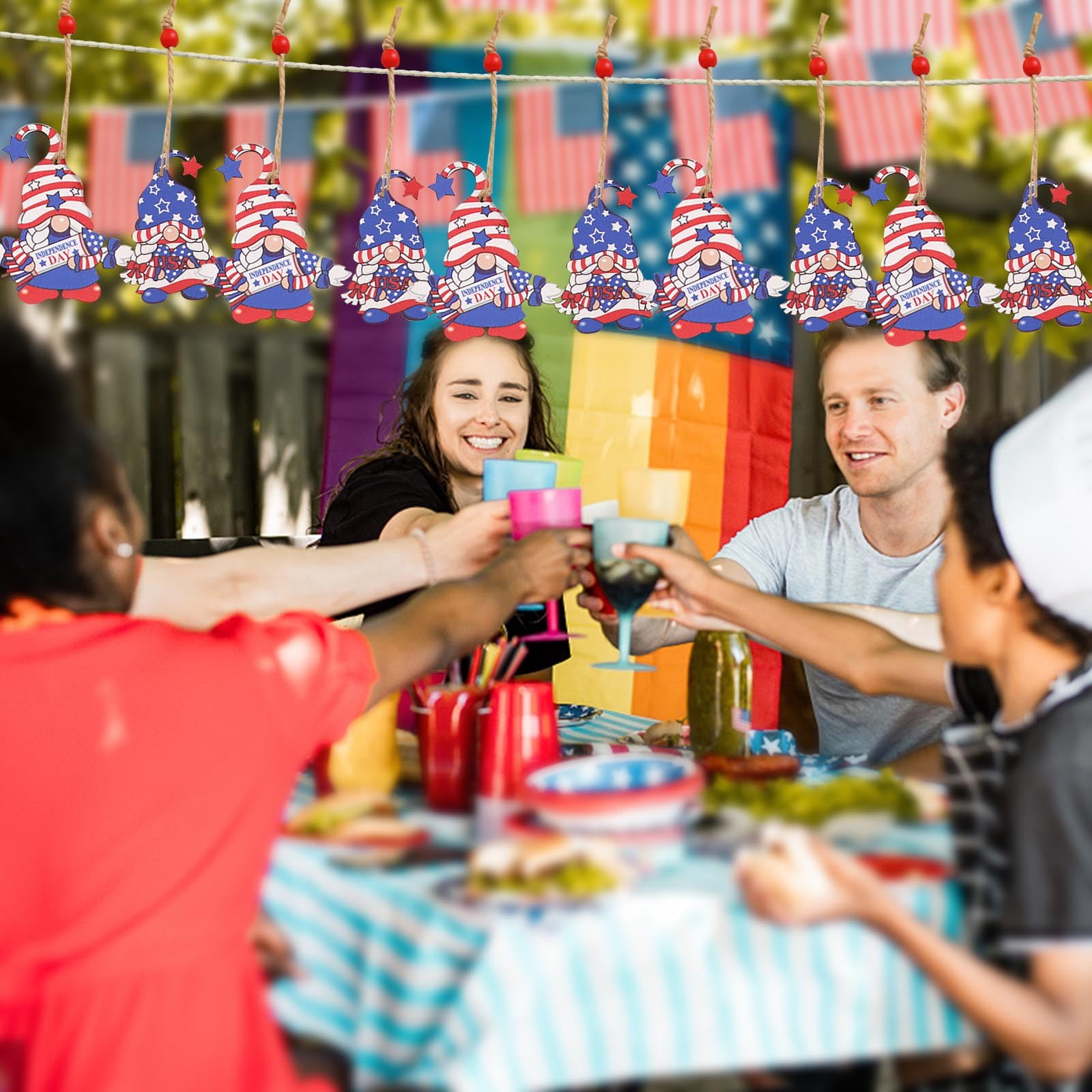 Artdorn Independence Day Hanging Gnome under $10 Fourth Of July Dwarf ...