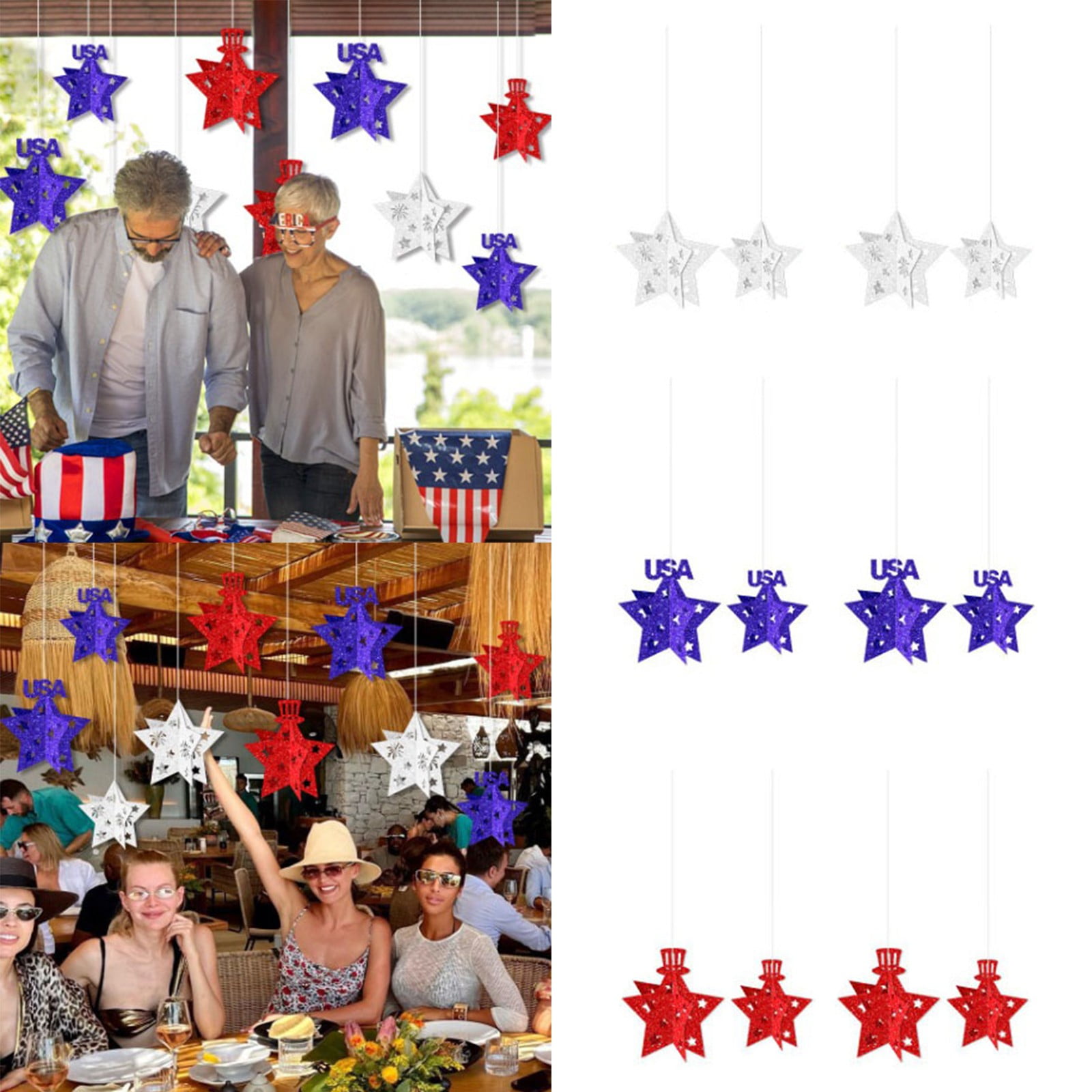 Artdorn Independence Day Patriotic Decorations under $10 Celebration Creative Paper Decorative ...