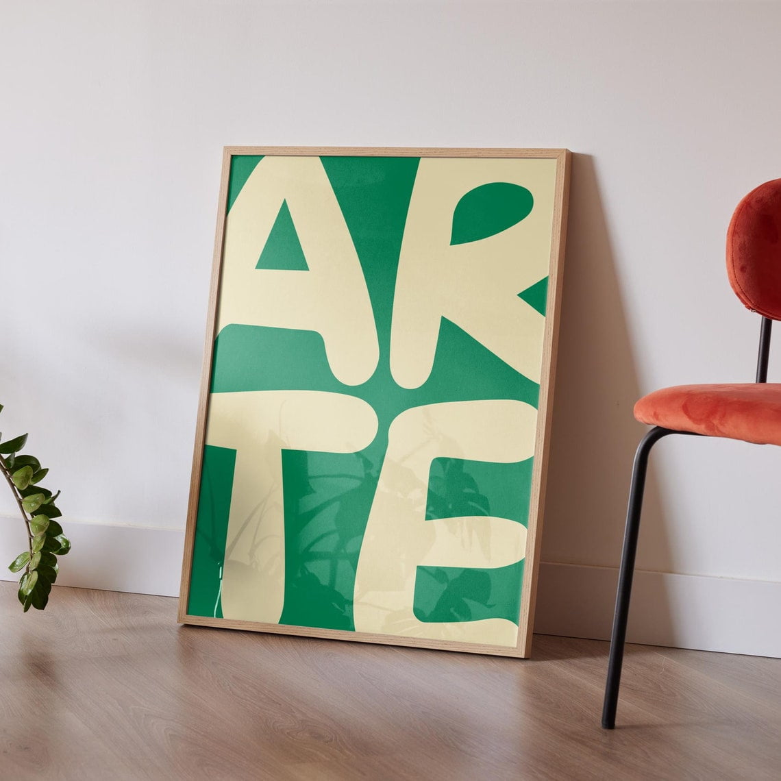 Arte Print, Green Typography Poster, Trendy Wall Art, Retro Poster ...