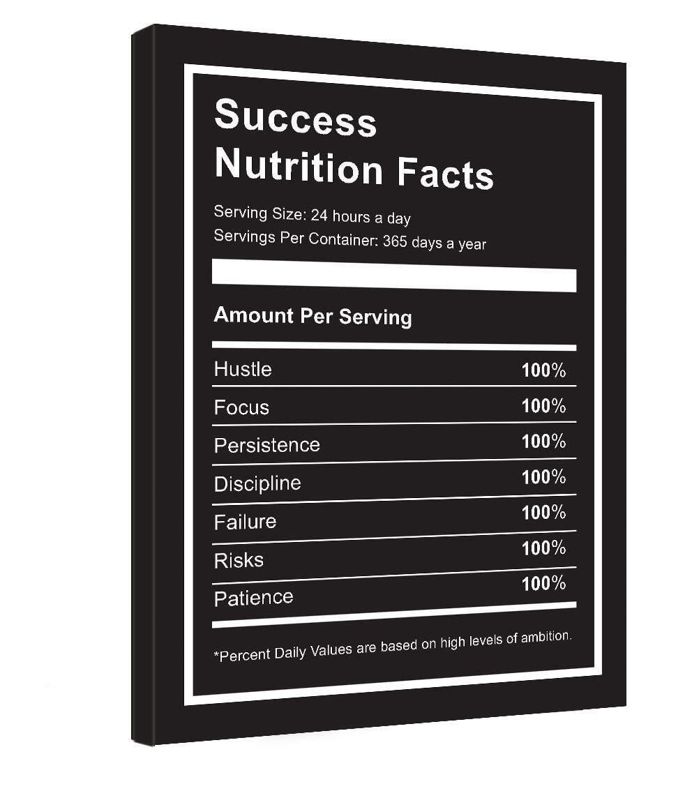 Arte Success Nutrition Facts Inspirational Canvas Wall Art ...