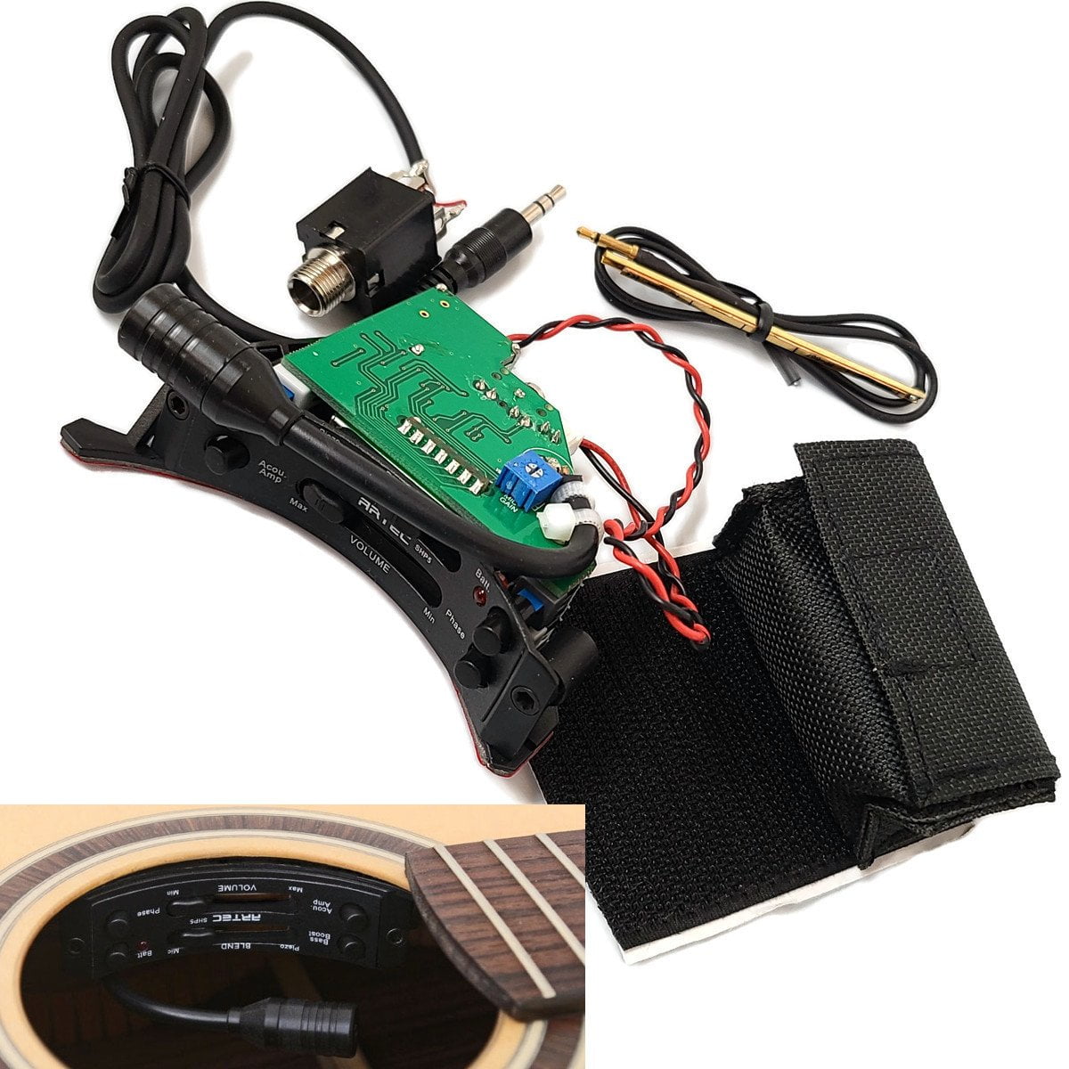 Artec Easy Fit Acoustic Guitar Soundhole Preamp SHP5 Piezo Pickup and ...