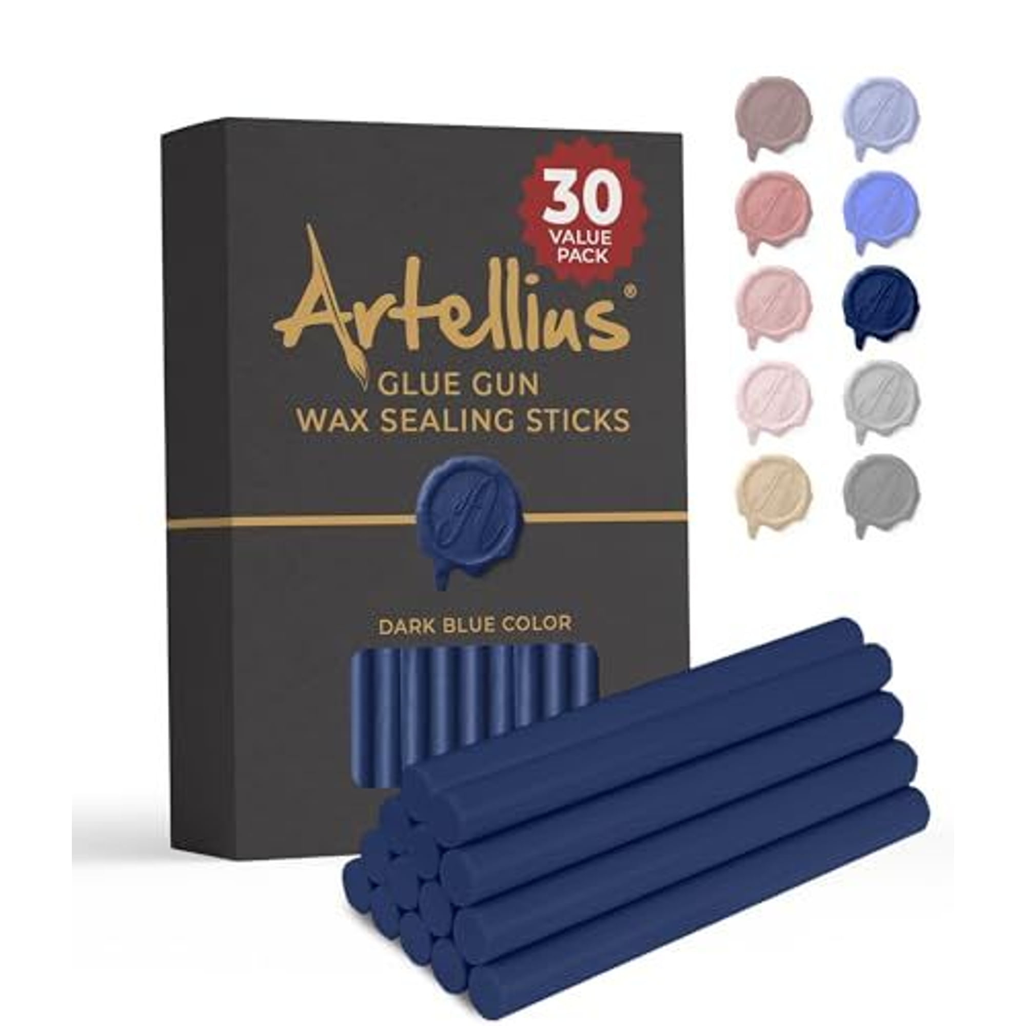 Artellius Premium Sealing Wax Sticks (Bulk 30 Pack) Wax Seal Glue Gun ...