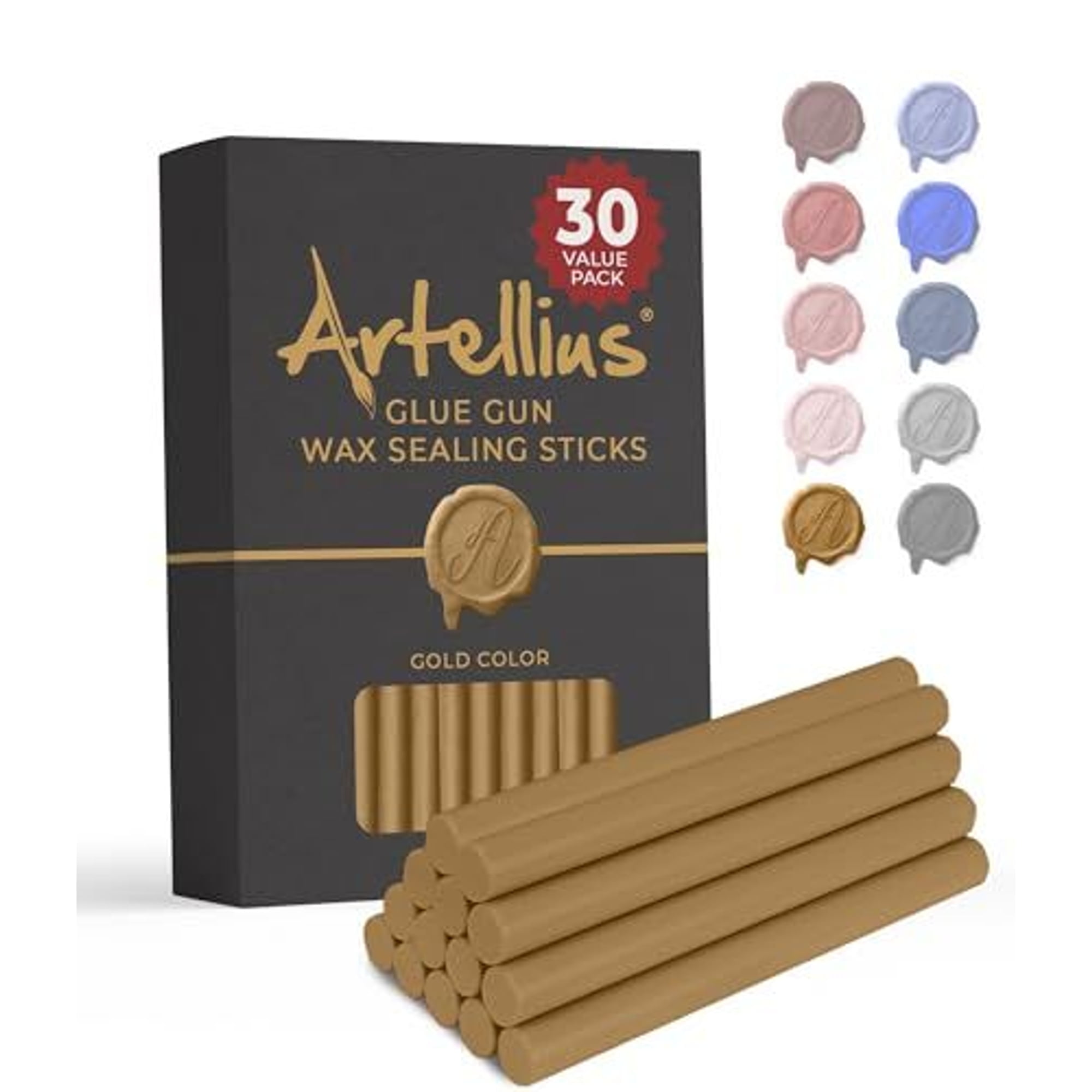 Artellius, Sealing Wax Sticks, 30 Pack, Gold, Suitable for Stamp Seals ...