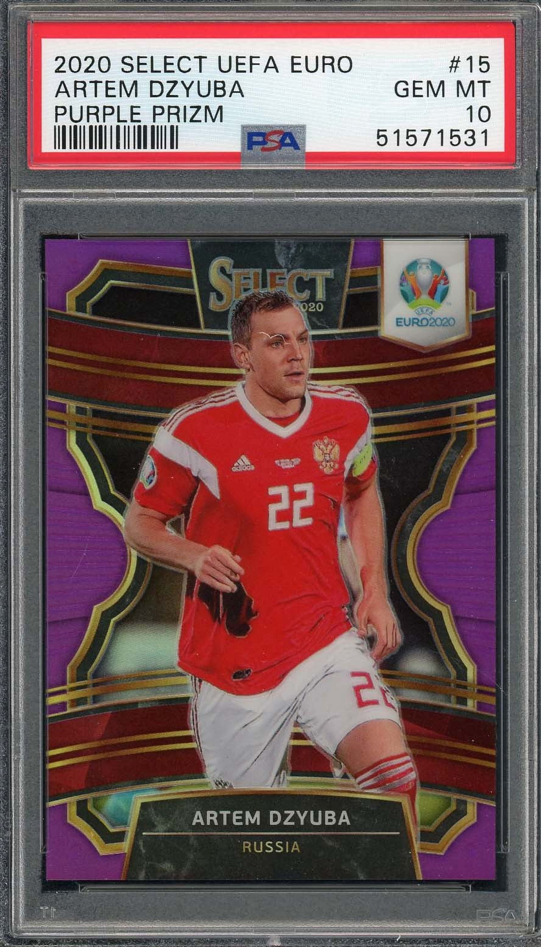 Artem Dzyuba 2020 Select UEFA Euro Purple Prizm Card #15 PSA 10 /79 ...