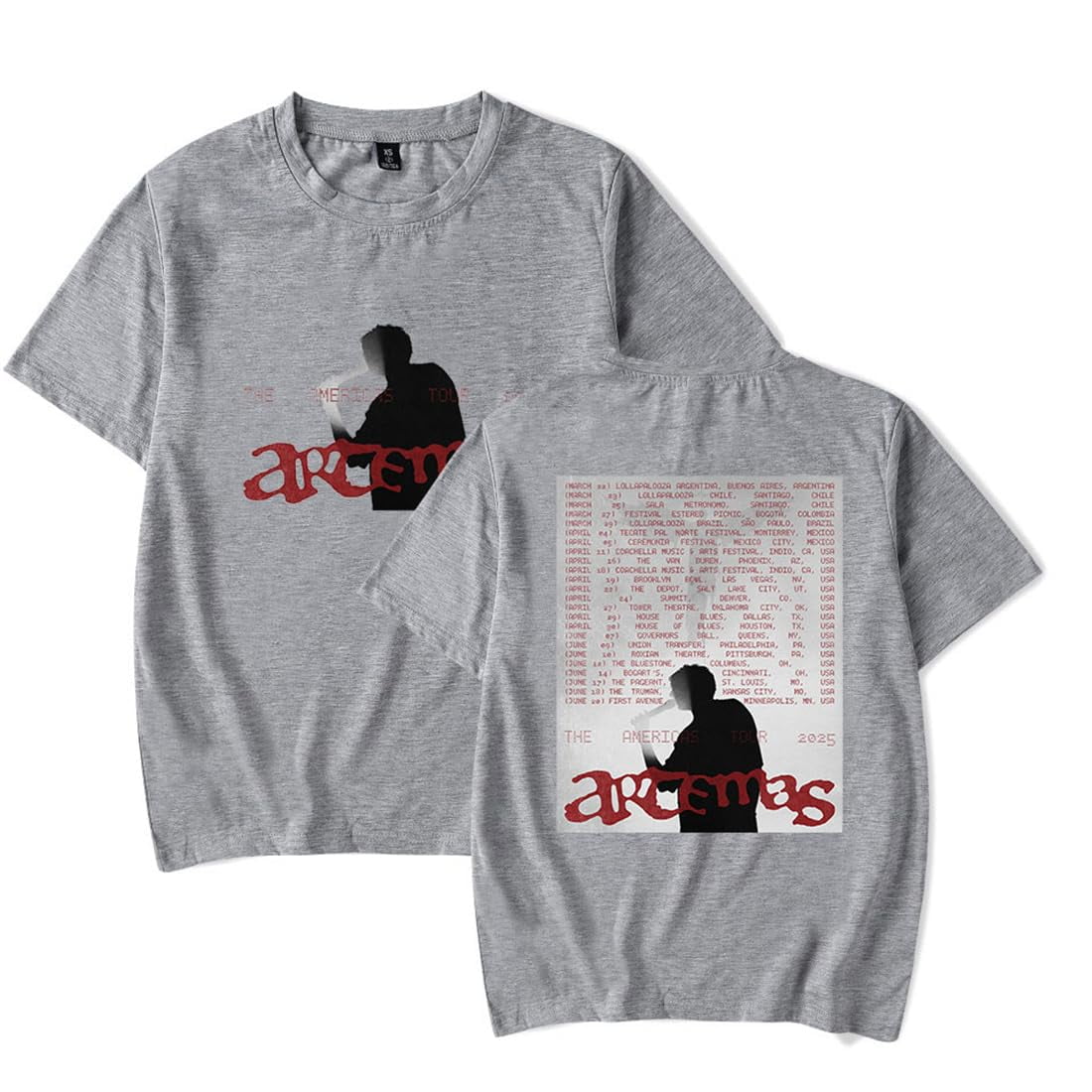 Artemas The Americas Tour 2025 T-Shirt Unisex Short Sleeve Round Neck ...