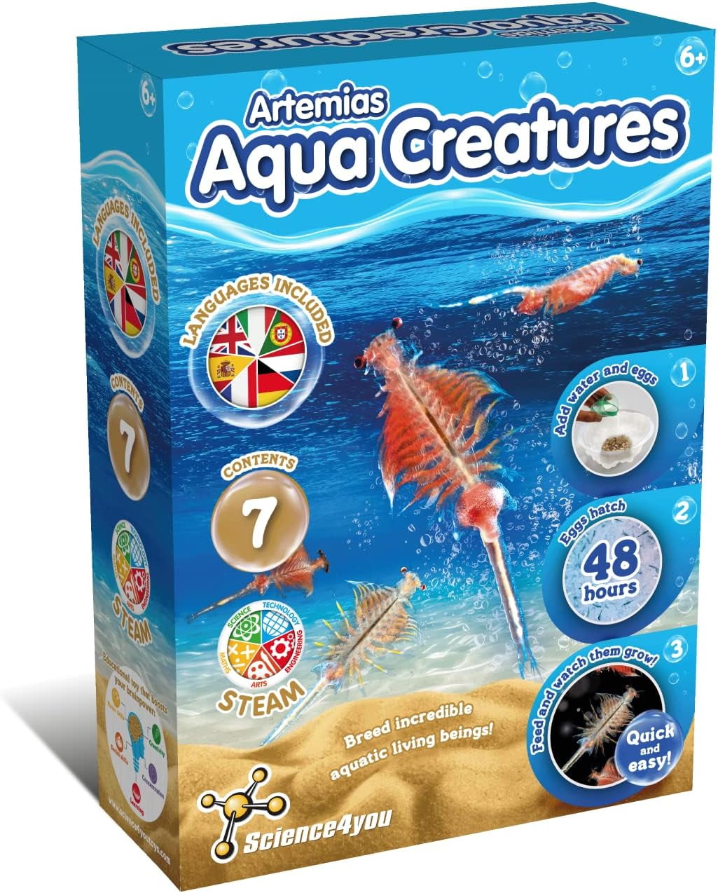Artemias Aqua Creatures (Triops Family) - Aquatic Dragons Kit for Kids ...