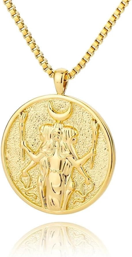 Artemis Aphrodite Athena 18K Gold Plated Necklace,Greek Mythology ...