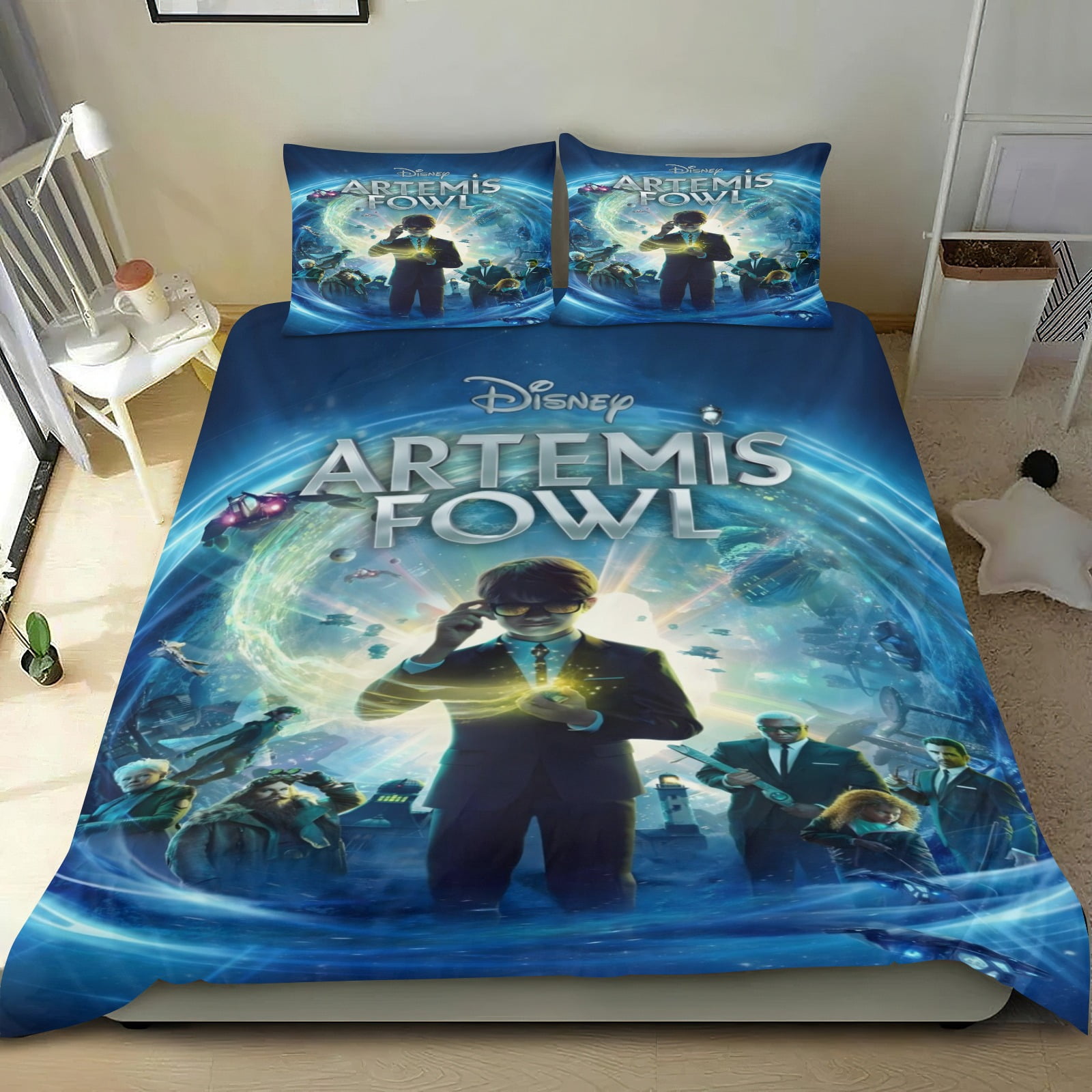 Artemis Fowl thin bedding set has an iconic print,One duvet cover and two pillowcases.35" x 75 ...