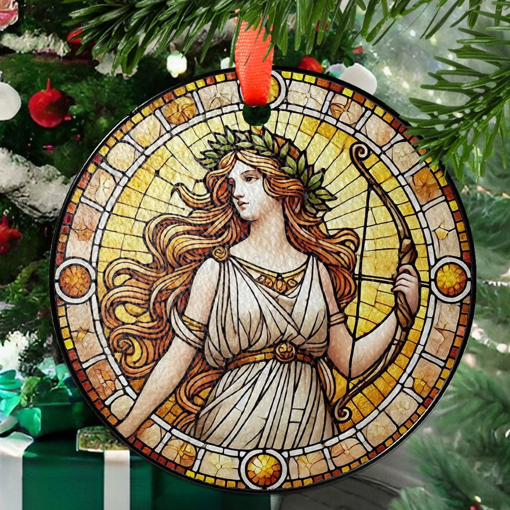 Artemis GLASS suncatcher Decor, Greek Goddess Artemis Protection Charm ...