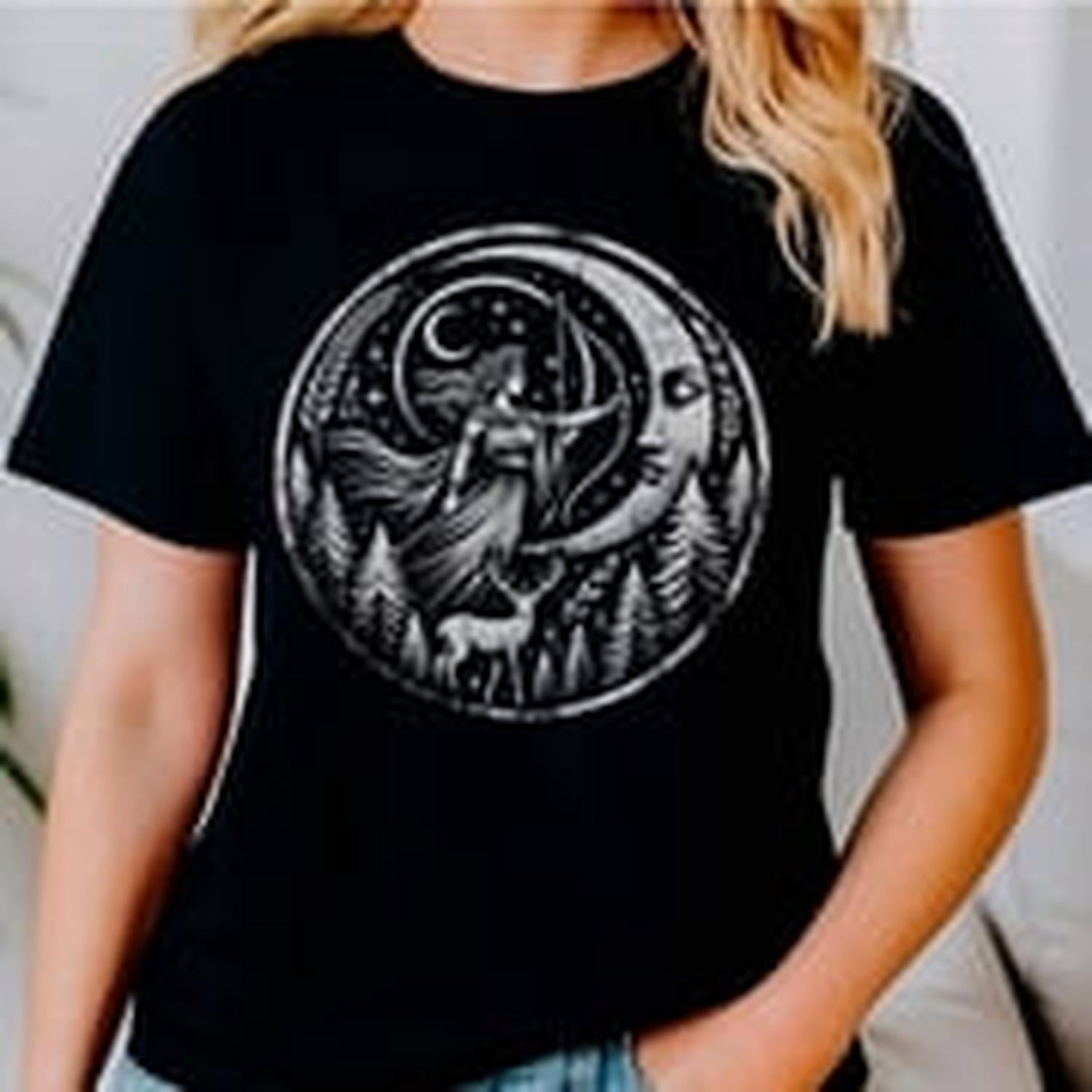Artemis Greek Mythology Goddess SHirt Gift for Her, Crescent Moon T ...