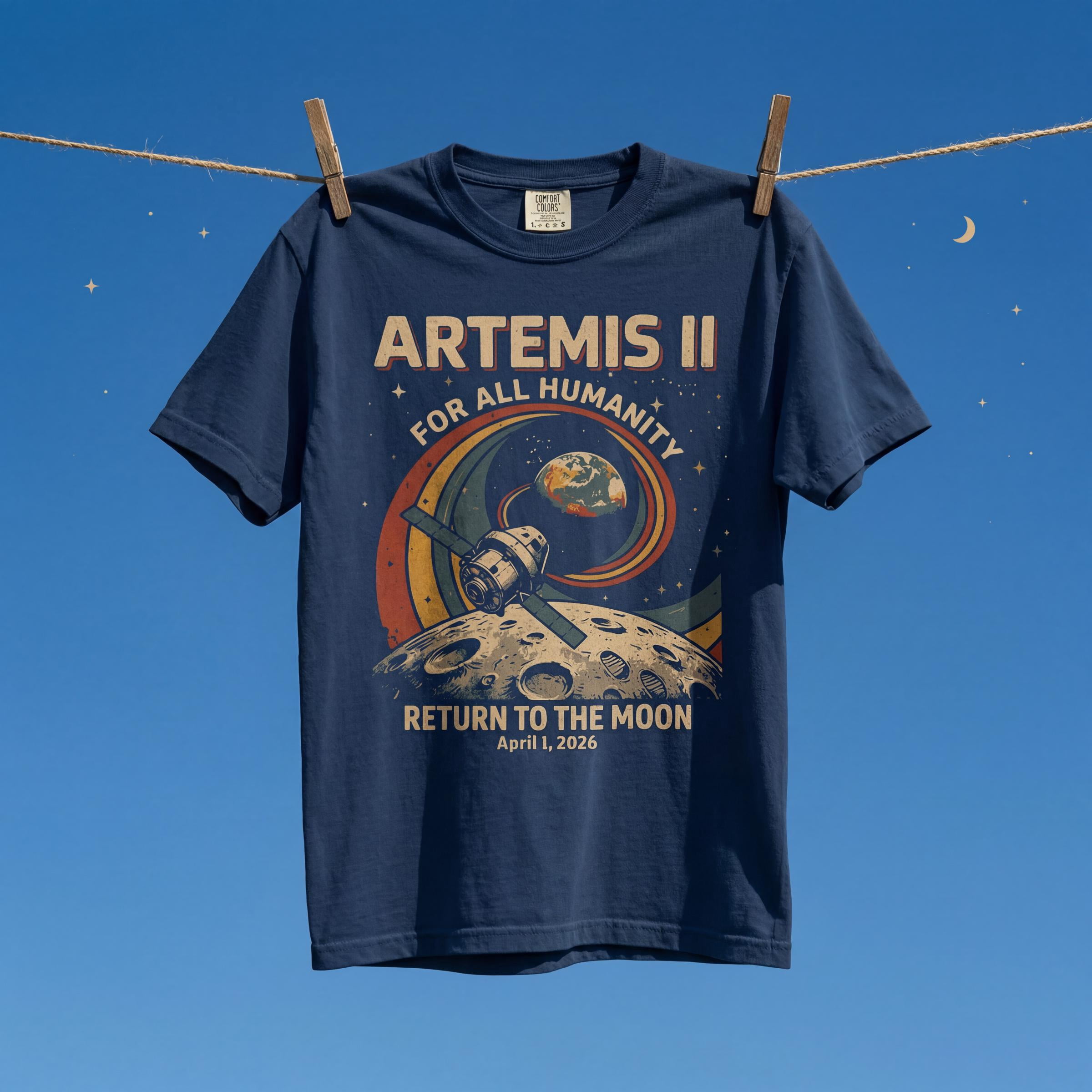 Artemis II Mission Shirt, Return to the Moon 2026 Tee, Retro Astronaut ...