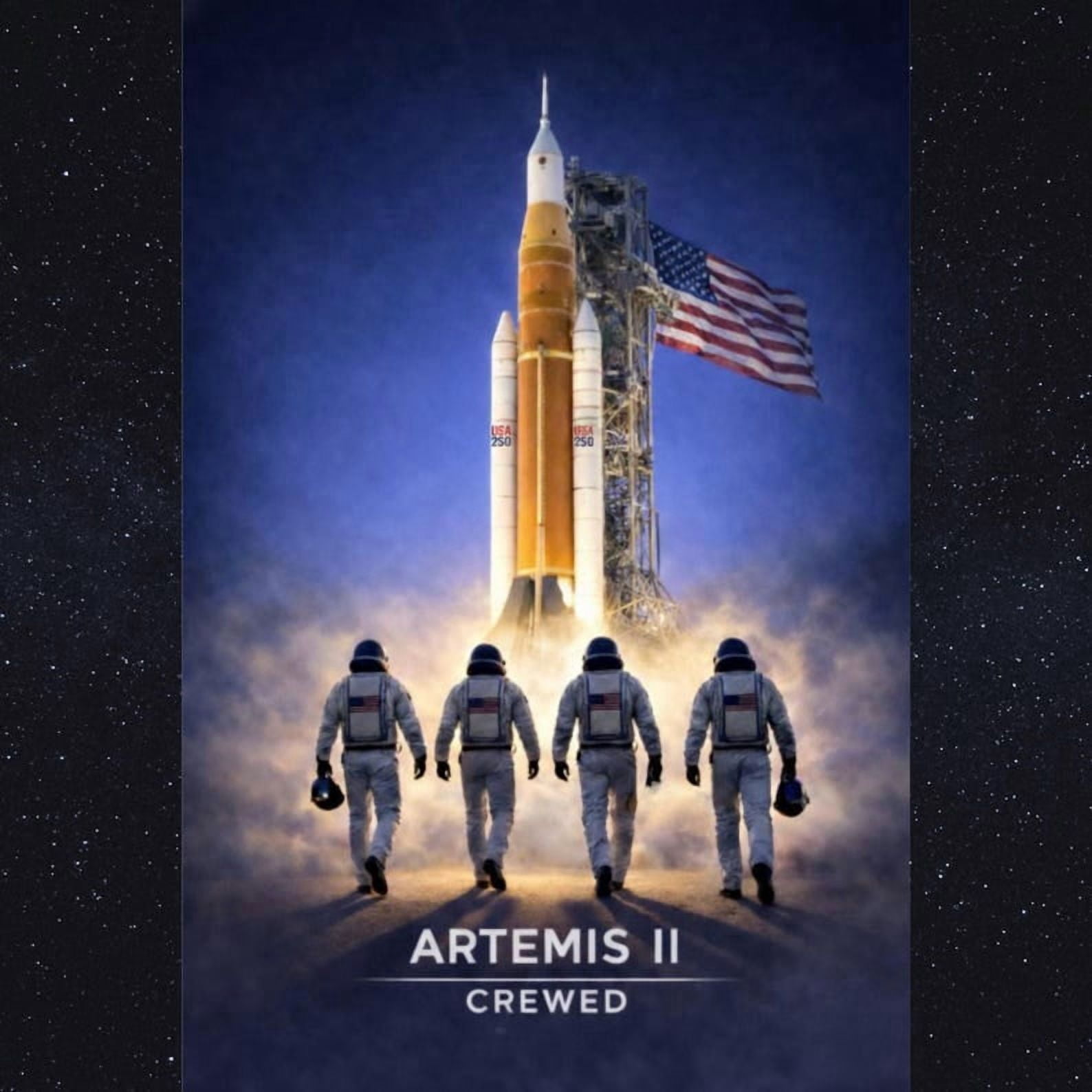 Artemis II NASA Moon Mission USA 250 Sestercentennial Edition Rocket ...