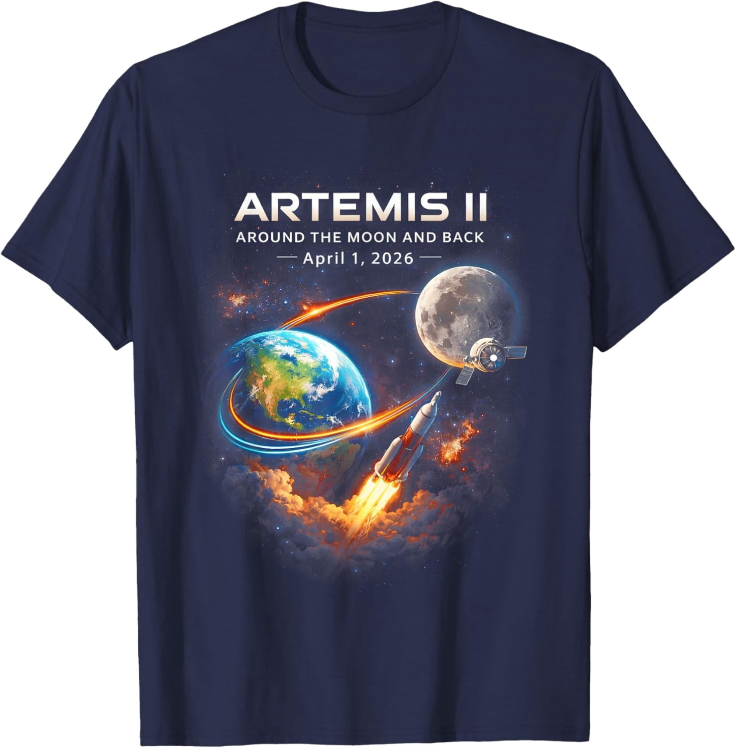 Artemis Ii Rocket Space Launch Moon Mission T-Shirt All Size S-5Xl ...