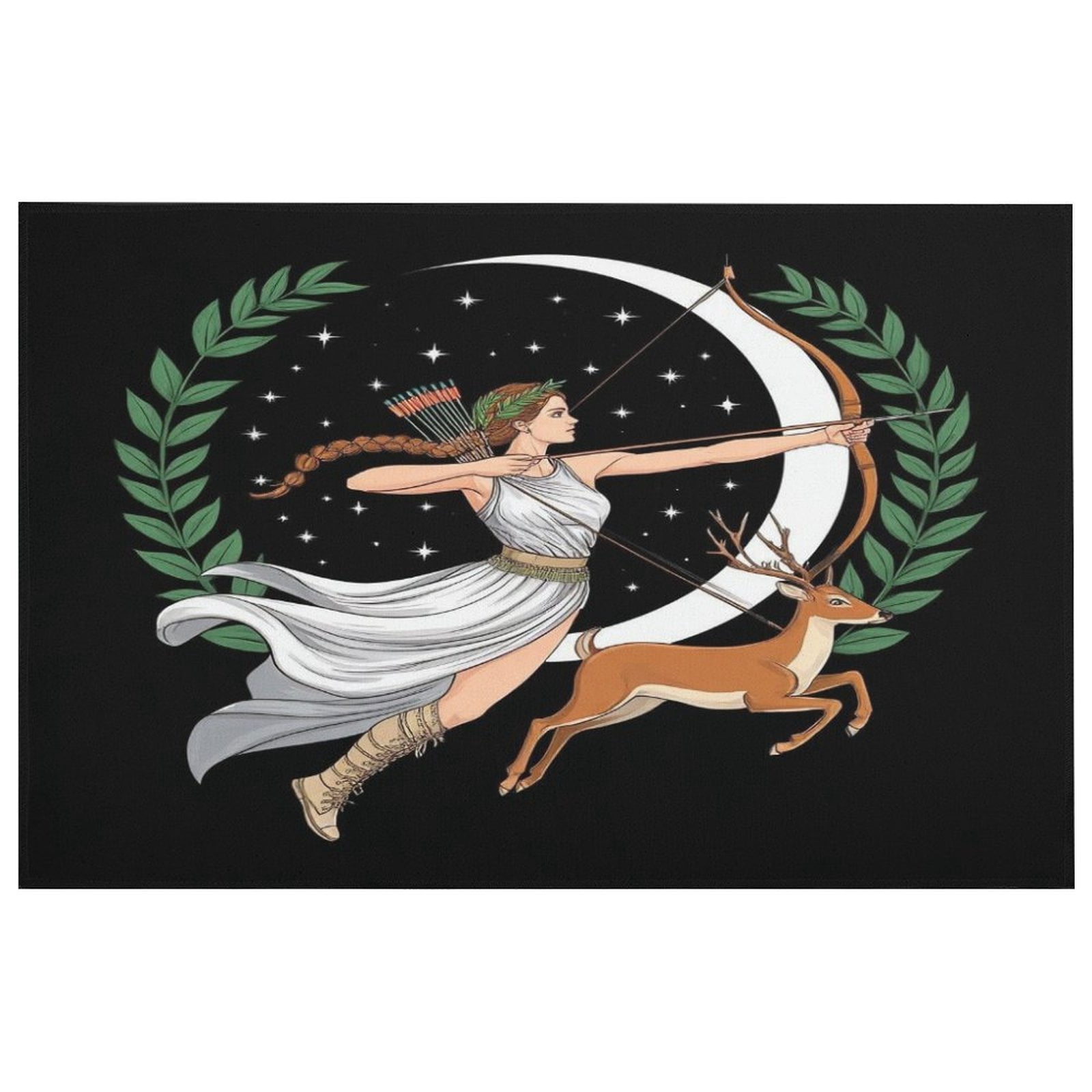 Artemis Moon Deer Adult Home Decor Bedroom Living Room Crystal Velvet ...