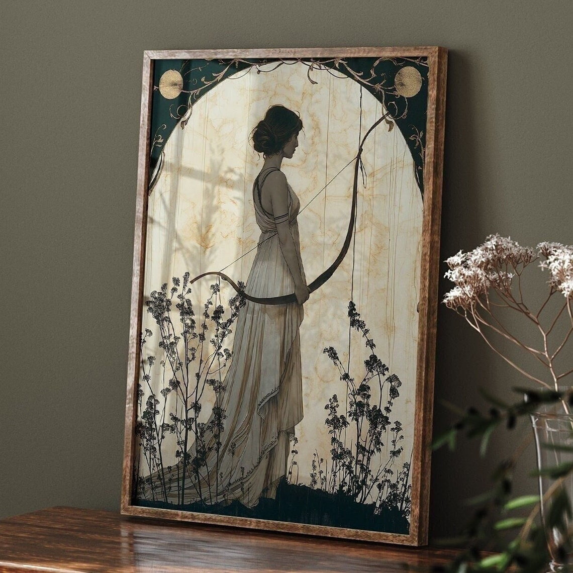 Artemis Premium Matte Poster, Greek Goddess Of Hunting, Art Nouveau ...