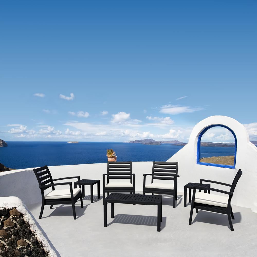 Compamia Artemis XL 7-Piece Black Patio Set with Acrylic Fabric ...