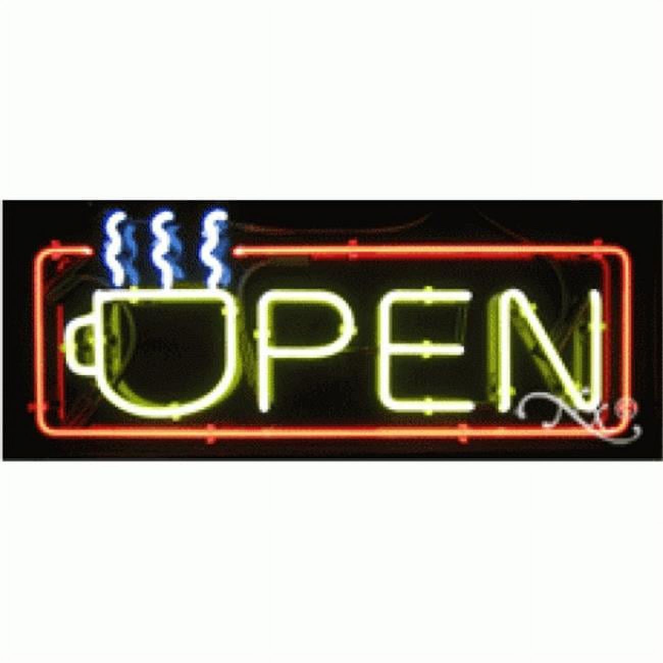 Arter Neon 10484 Business Neon Sign - Open with Cup Logo - Walmart.com