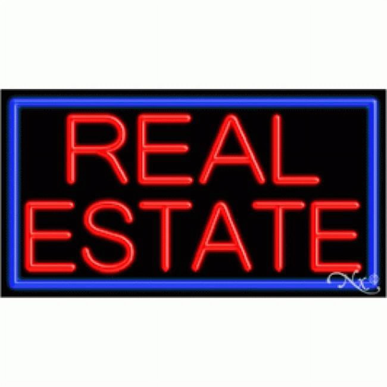 Arter Neon 11112 Business Neon Sign - Real Estate Border, Red & Blue ...