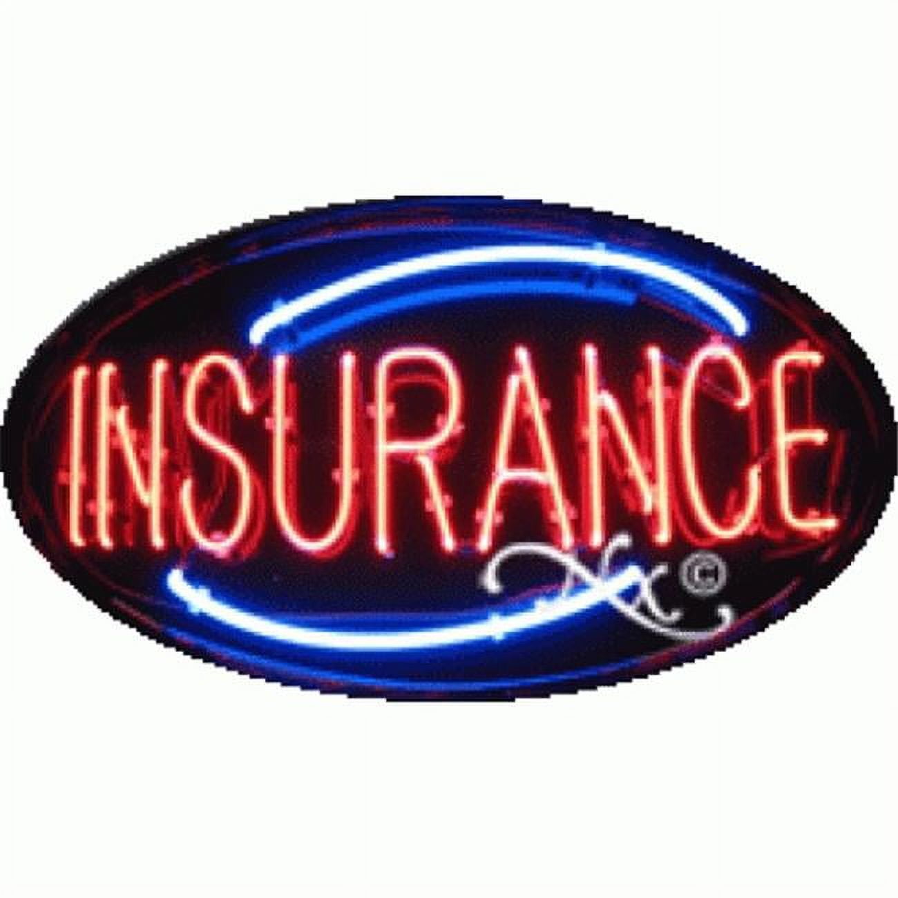 Arter Neon 14049 Flashing Neon Sign - Insurance, Red - Walmart.com