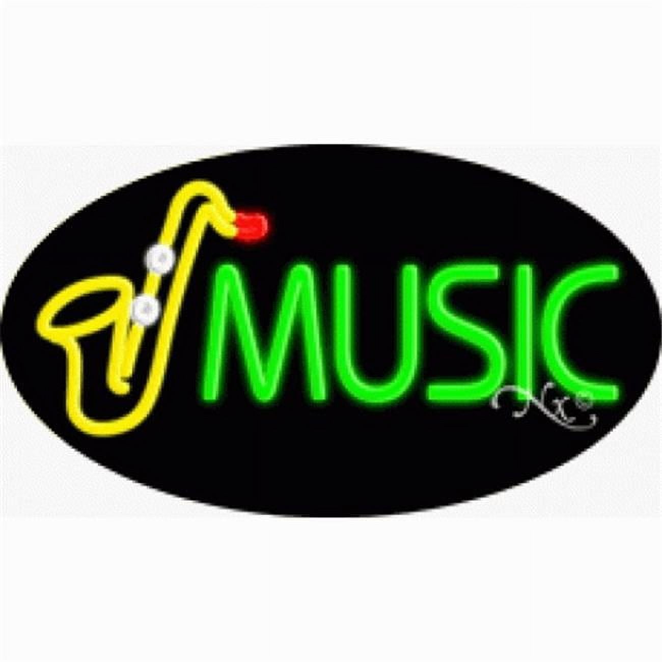 Arter Neon 14358 Flashing Neon Sign - Music, Green - Walmart.com