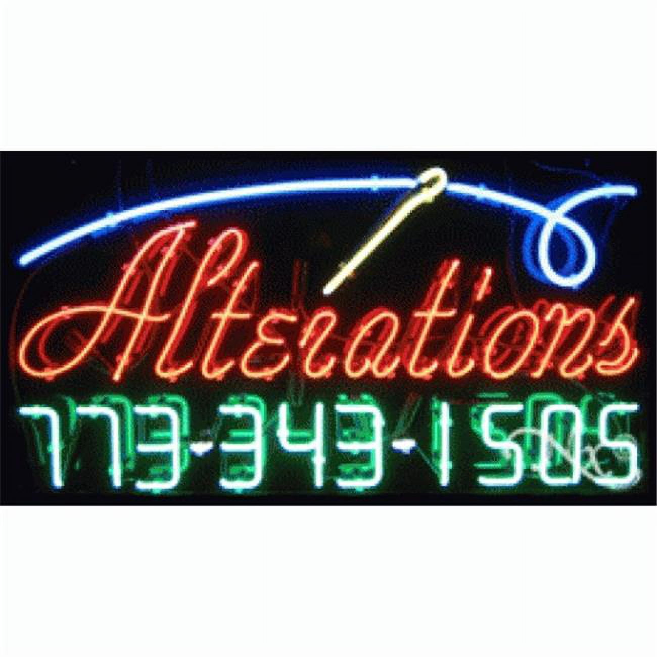 Arter Neon 15039 Neon Sign with Phone Number - Alterations - Walmart.com