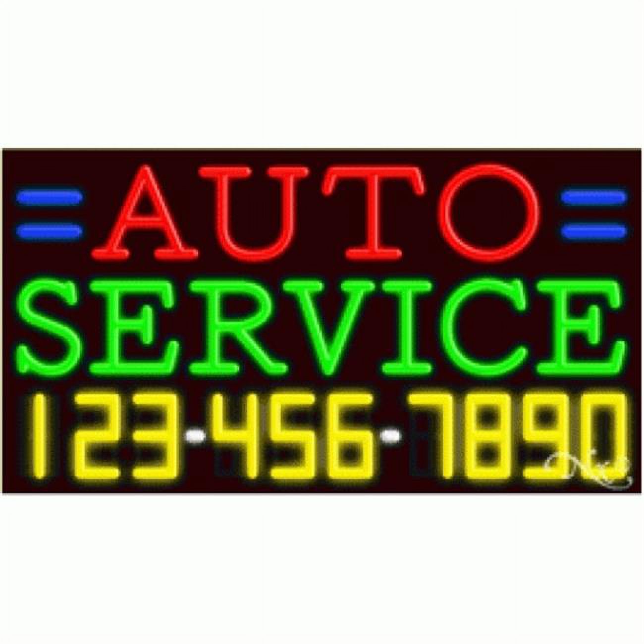 Arter Neon 15043 Neon Sign with Phone Number - Auto Service - Walmart.com
