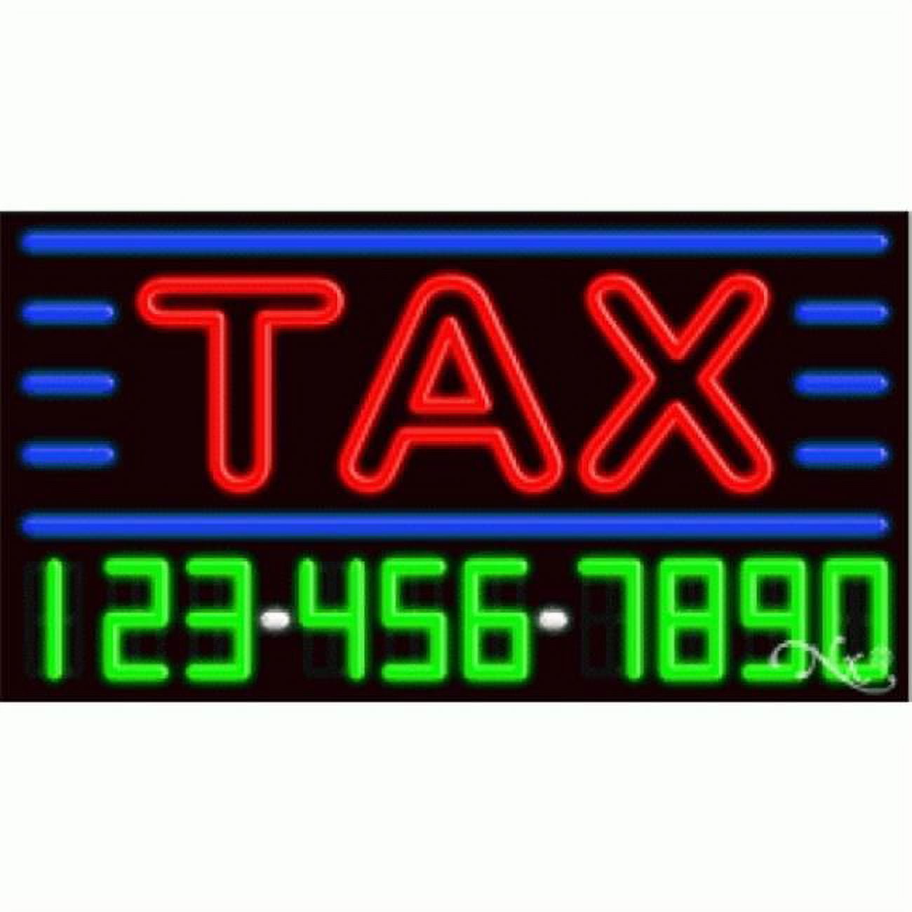 Arter Neon 15109 Neon Sign with Phone Number - Tax - Walmart.com