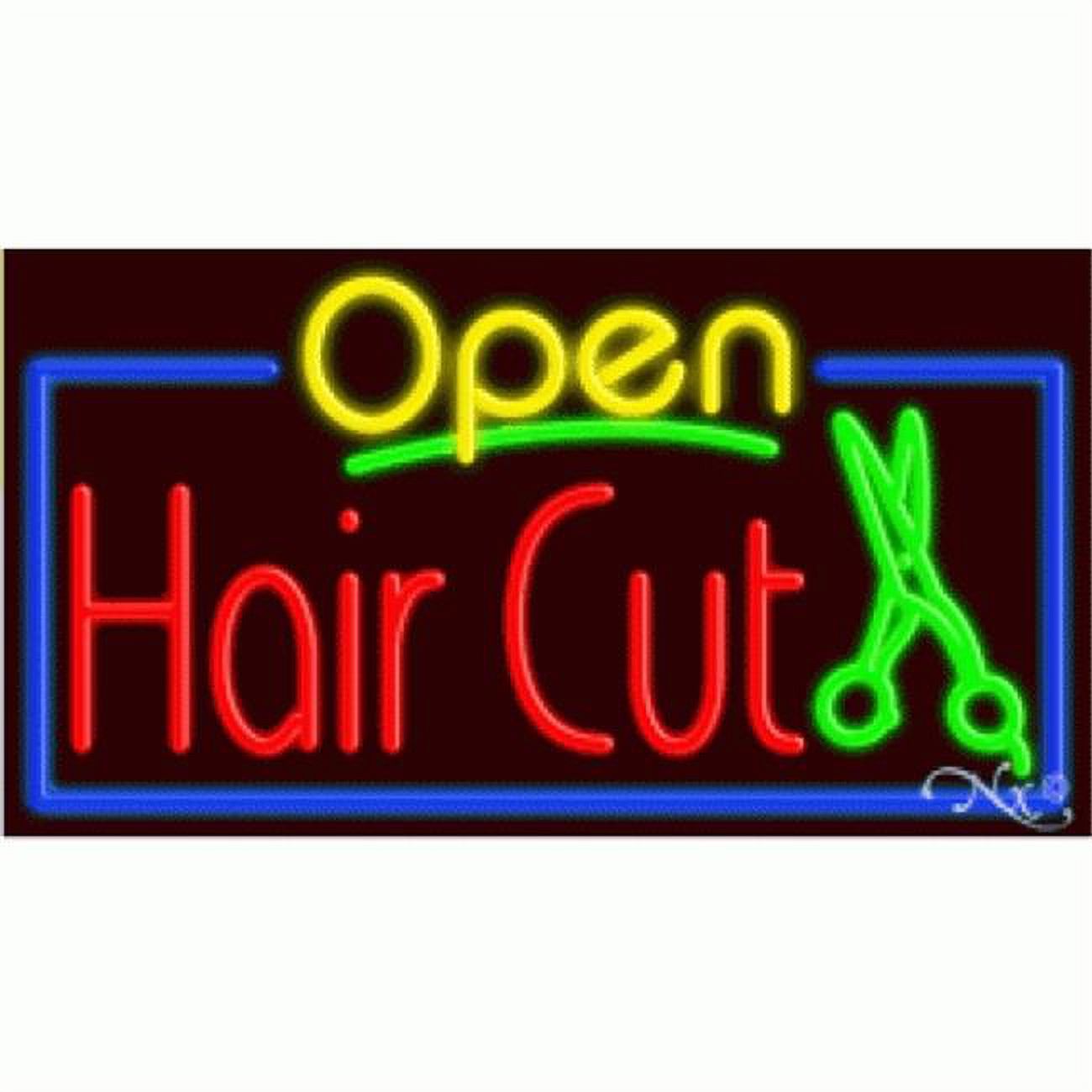 Arter Neon 15405 Neon Sign with Open - Hair Cut - Walmart.com
