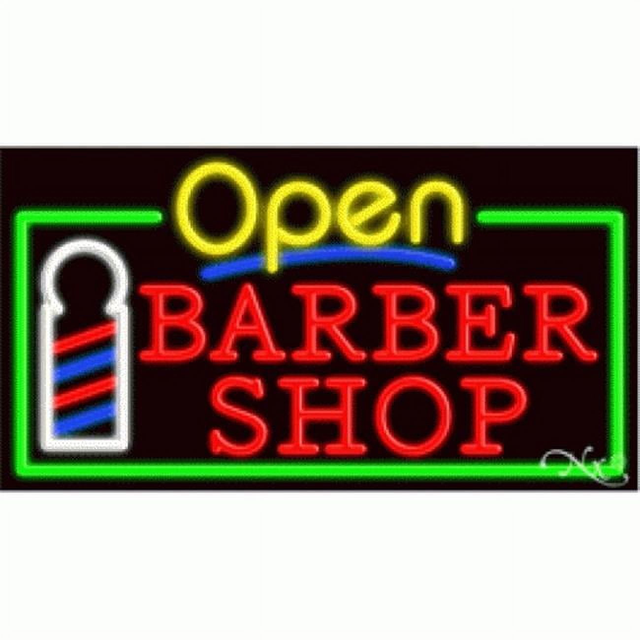 Arter Neon 15461 Neon Sign with Open - Barber Shop - Walmart.com
