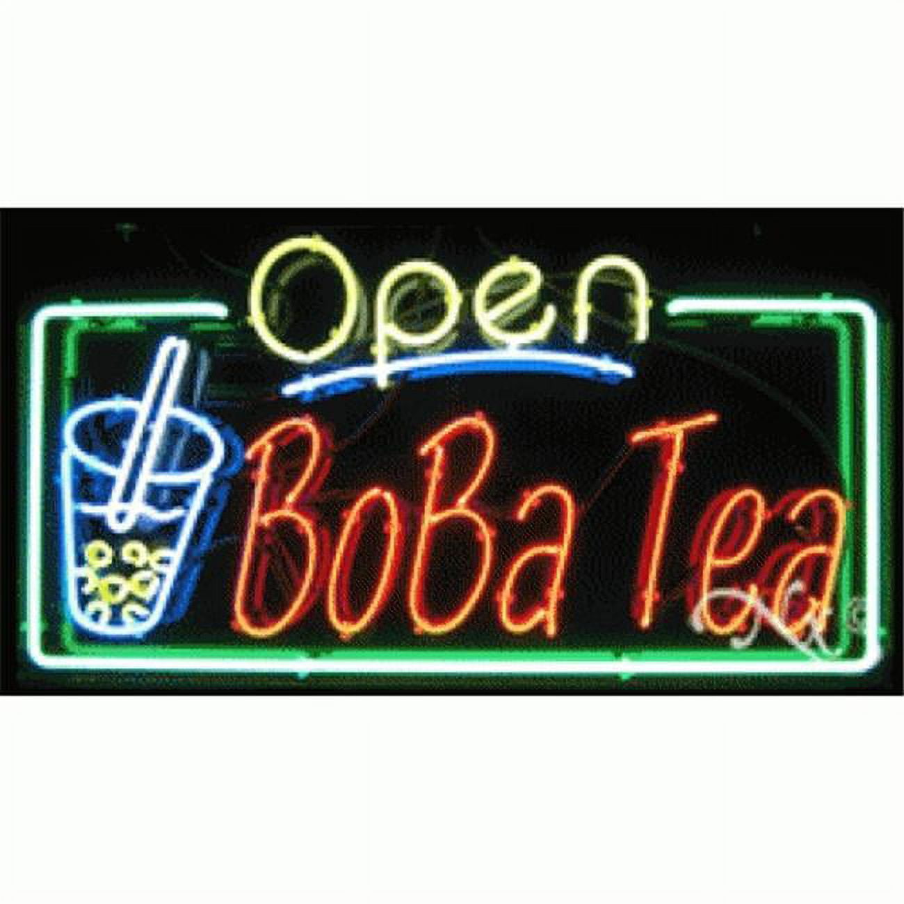 Arter Neon 15466 Neon Sign with Open - Boba Tea - Walmart.com