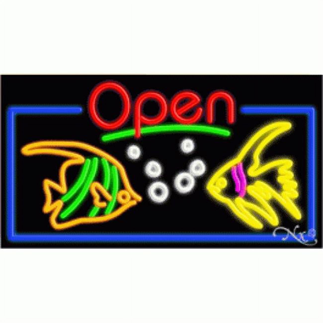Arter Neon 15499 Neon Sign with Open - Tropical Fish - Walmart.com