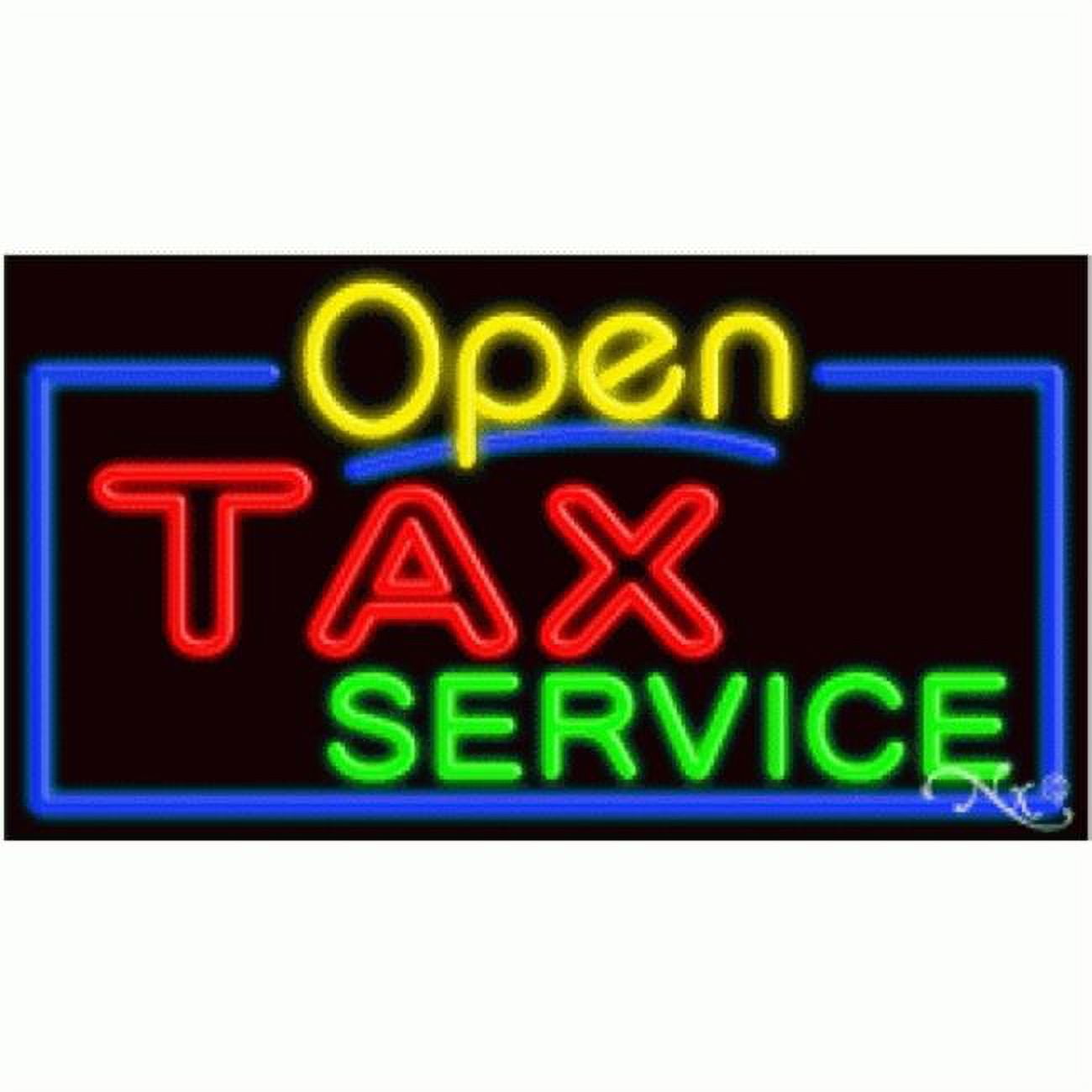Arter Neon 15585 Neon Sign with Open - Tax Service - Walmart.com