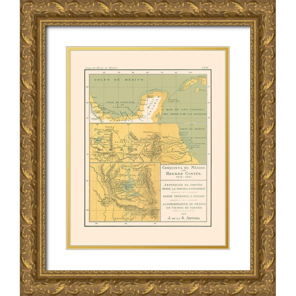 Artero 15x18 Gold Ornate Wood Framed with Double Matting Museum Art ...