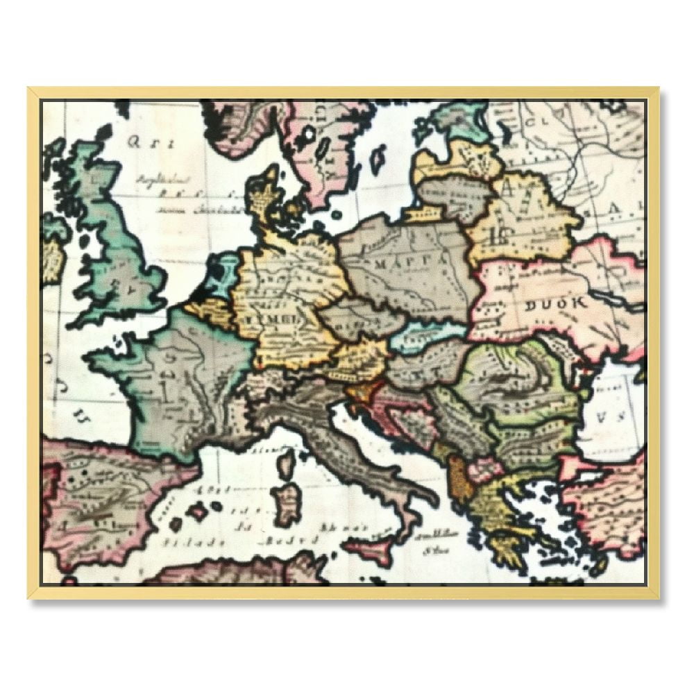 Artery Divided East West Ancient Rome Vintage Map Framed Wall Art Print ...