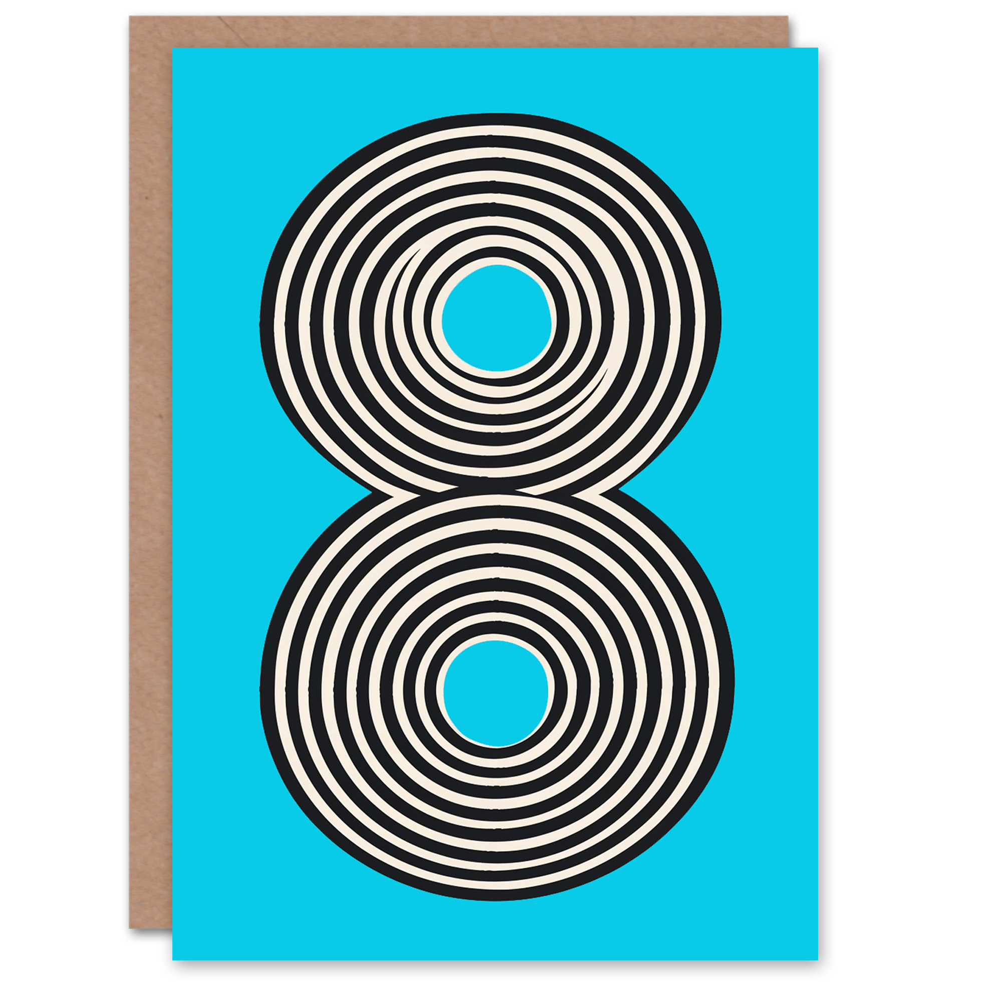 Artery8 8th Birthday Card Number Circles Blue Eight Design 8 Year Old ...