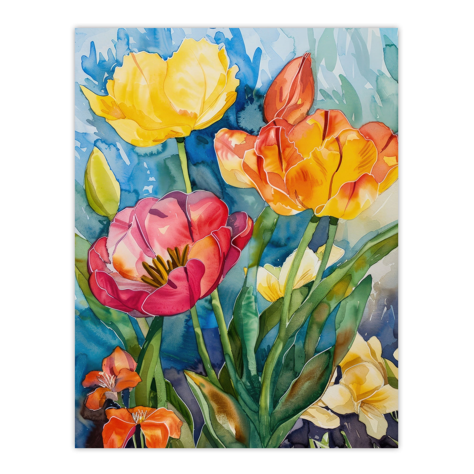 Artery8 Abstract Watercolour Wildflowers Painting Spring For Living ...
