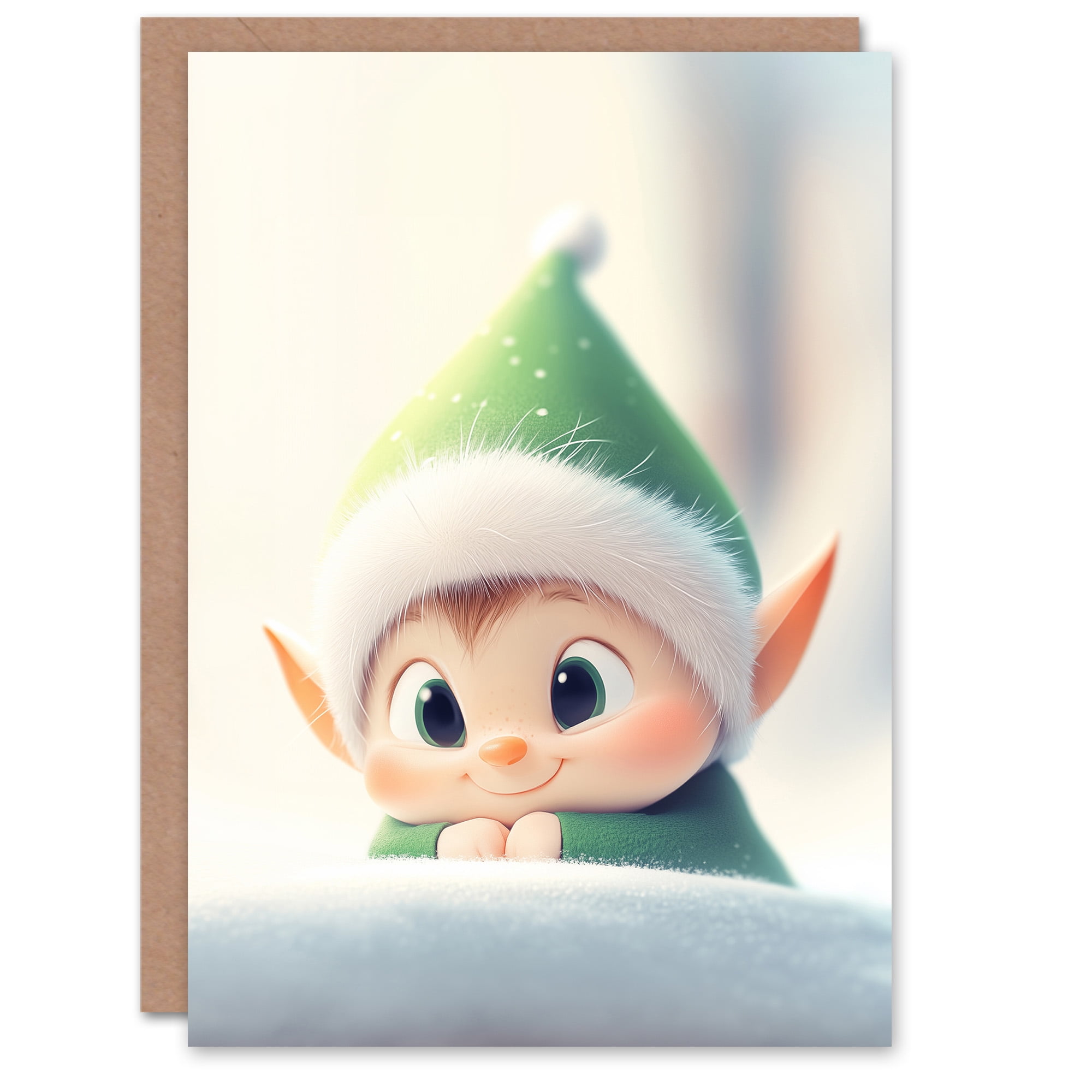 Artery8 Adorable Little Santa Elf Smile Cartoon For Child Kids Xmas ...