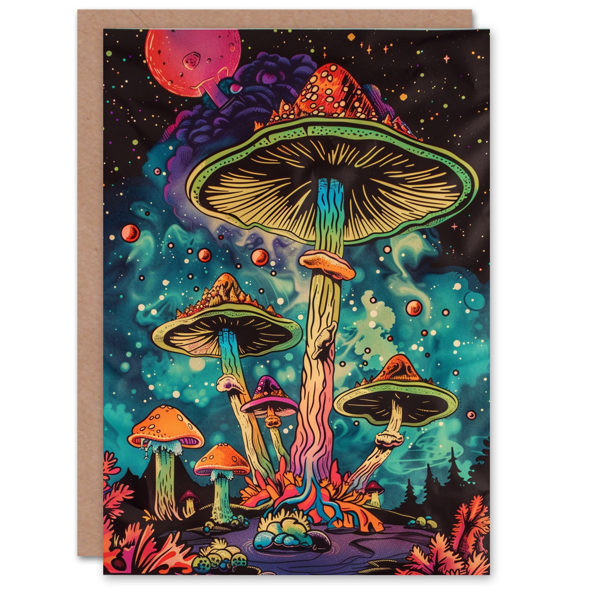 Artery8 Alien Psychedelic Mushroom Planet Starscape Blank For Him Or ...