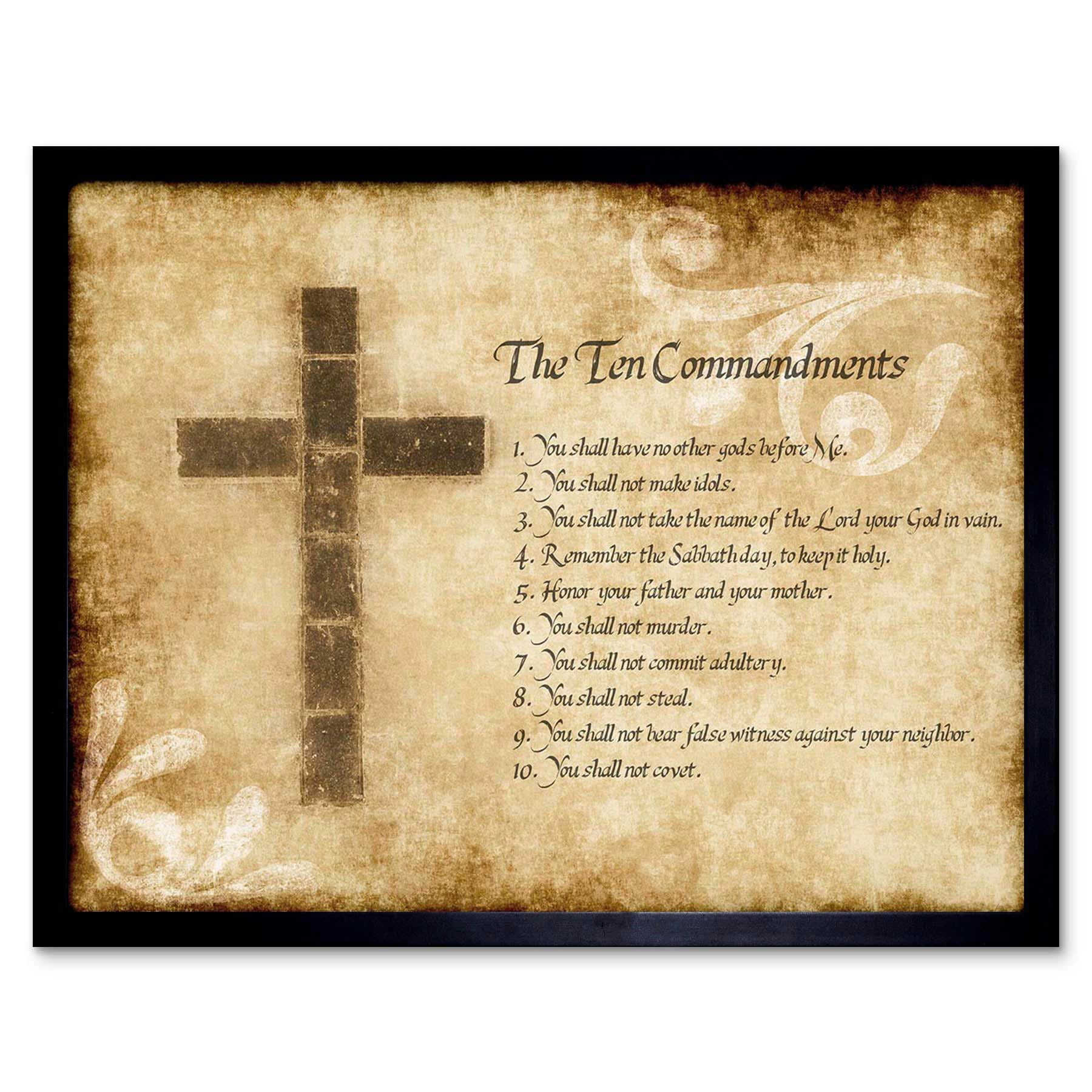 Artery8 Art Prints Ten Commandments 12" x 16" Framed Wall Decor ...