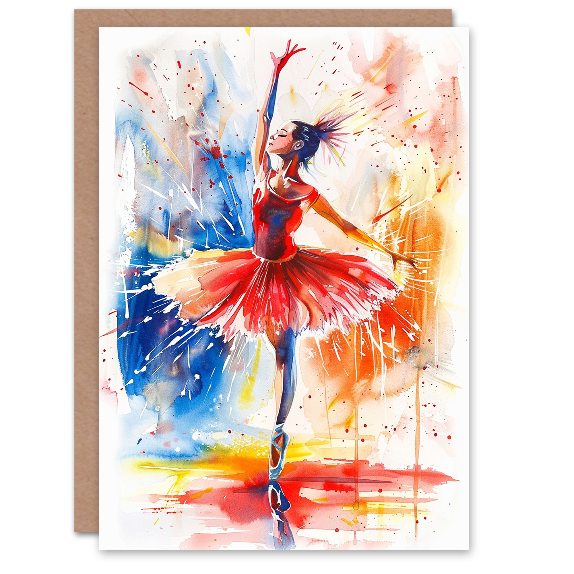 Artery8 Ballet Dancer Ballerina Colourful Watercolour For Her Woman ...